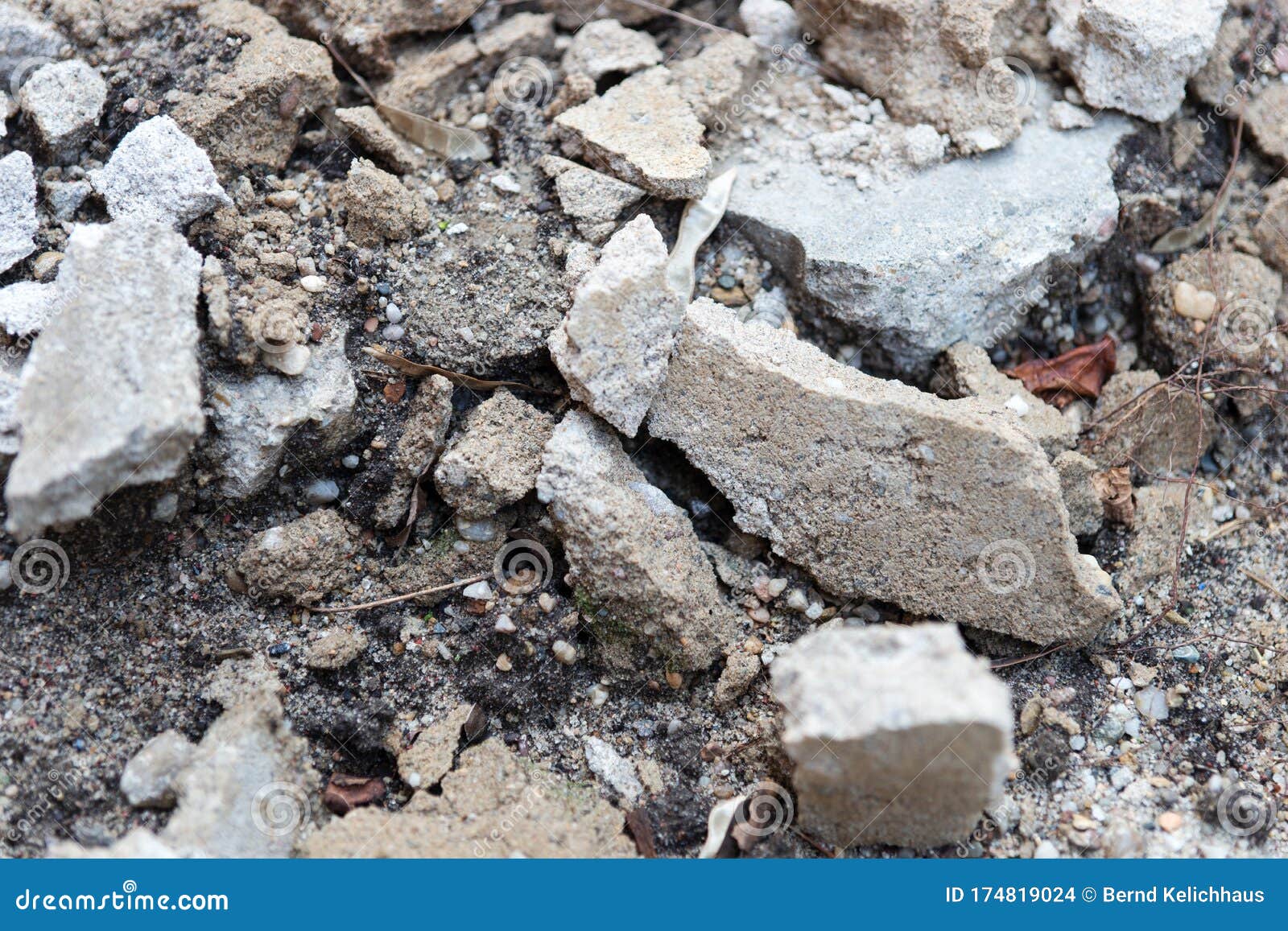 Concrete and Rubble Debris on Construction Site Stock Photo - Image of ...