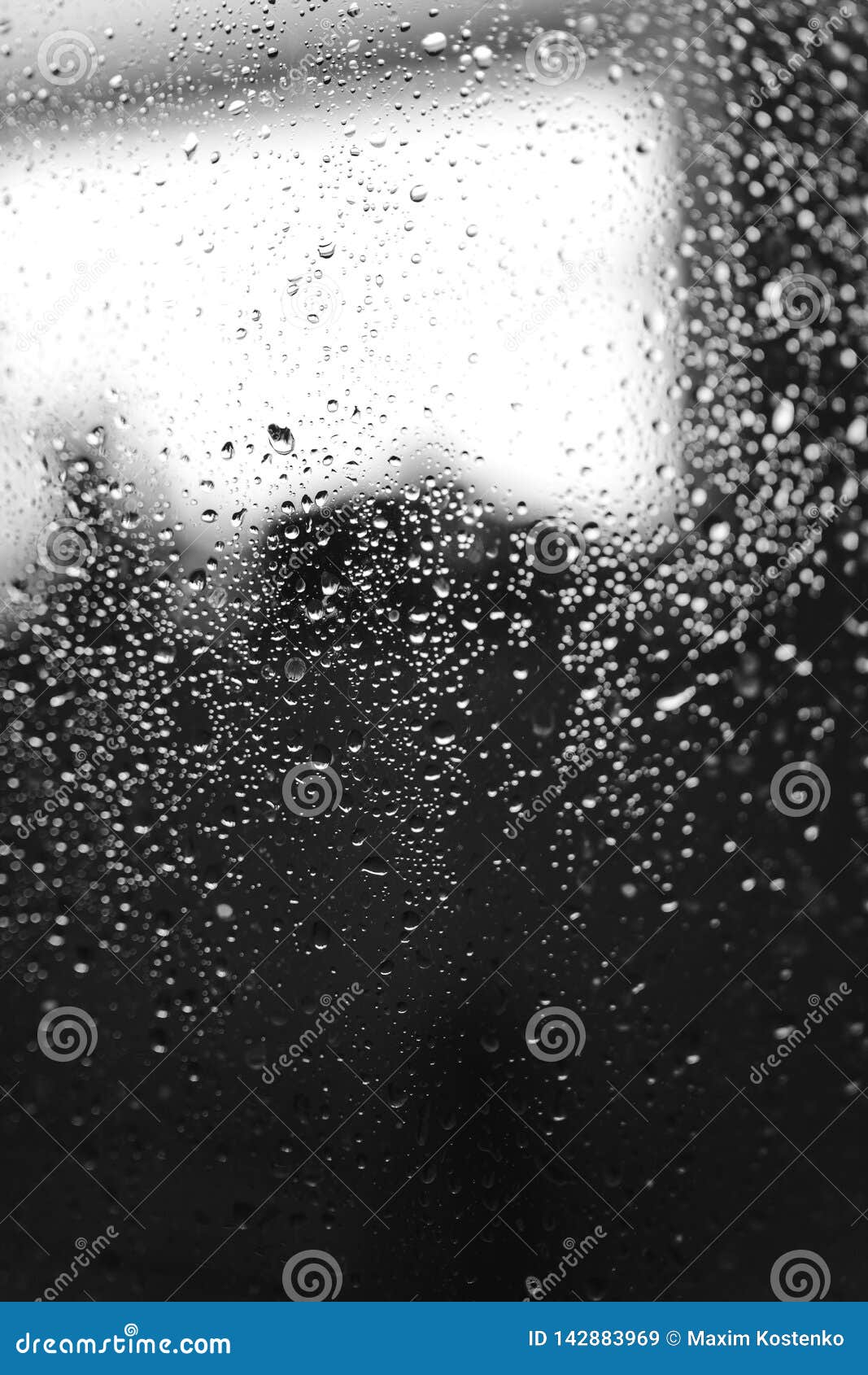 Closeup of Condensation Patterns on Glass Window, Water Droplets with ...