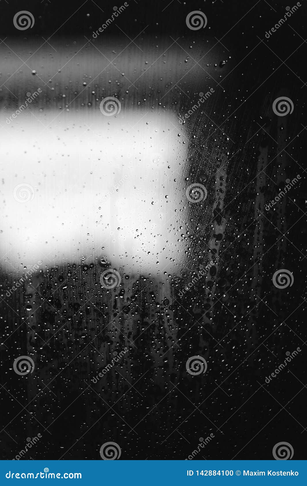 Closeup of Condensation Patterns on Glass Window, Water Droplets with ...