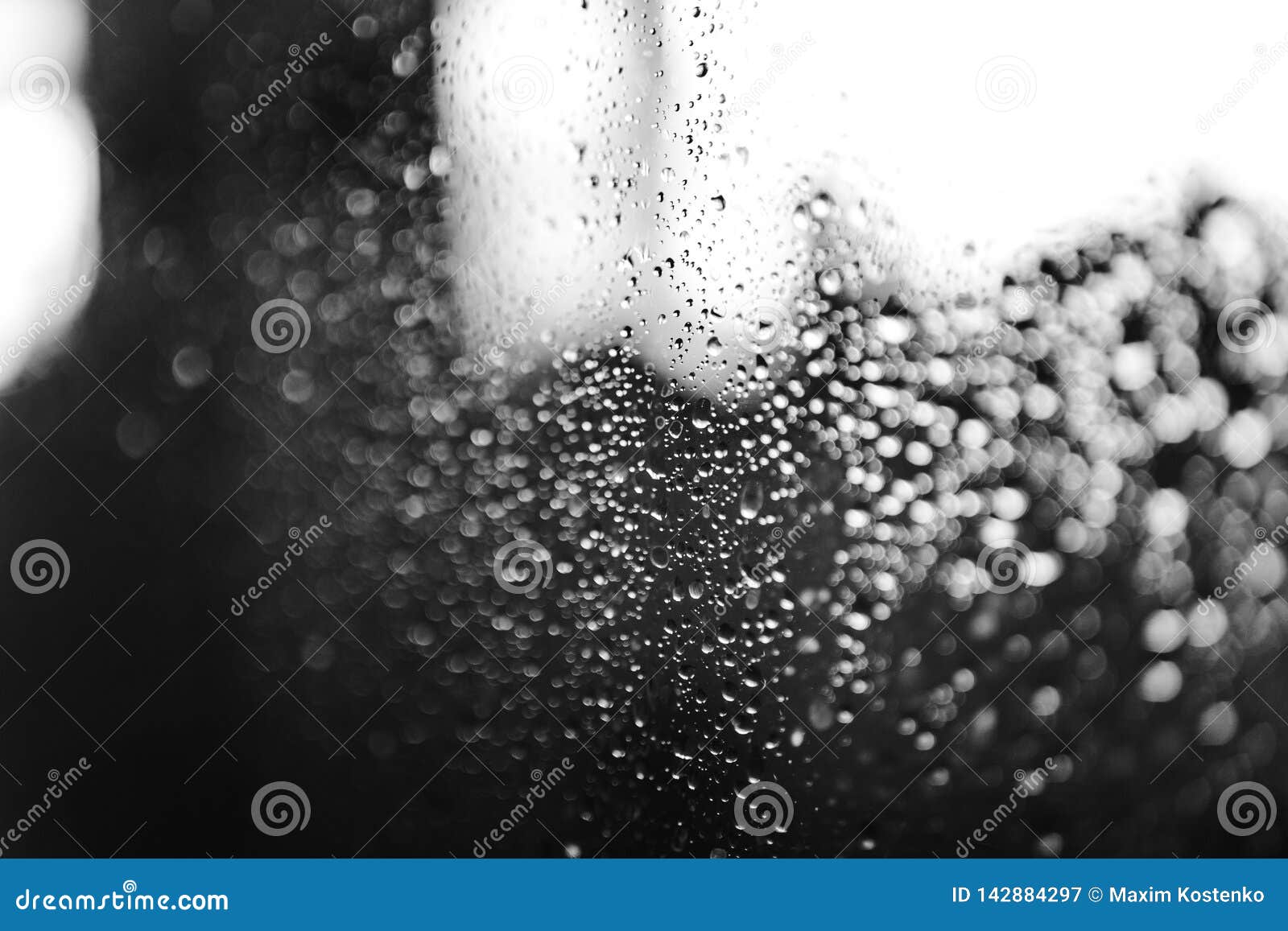 Closeup of Condensation Patterns on Glass Window, Water Droplets with ...