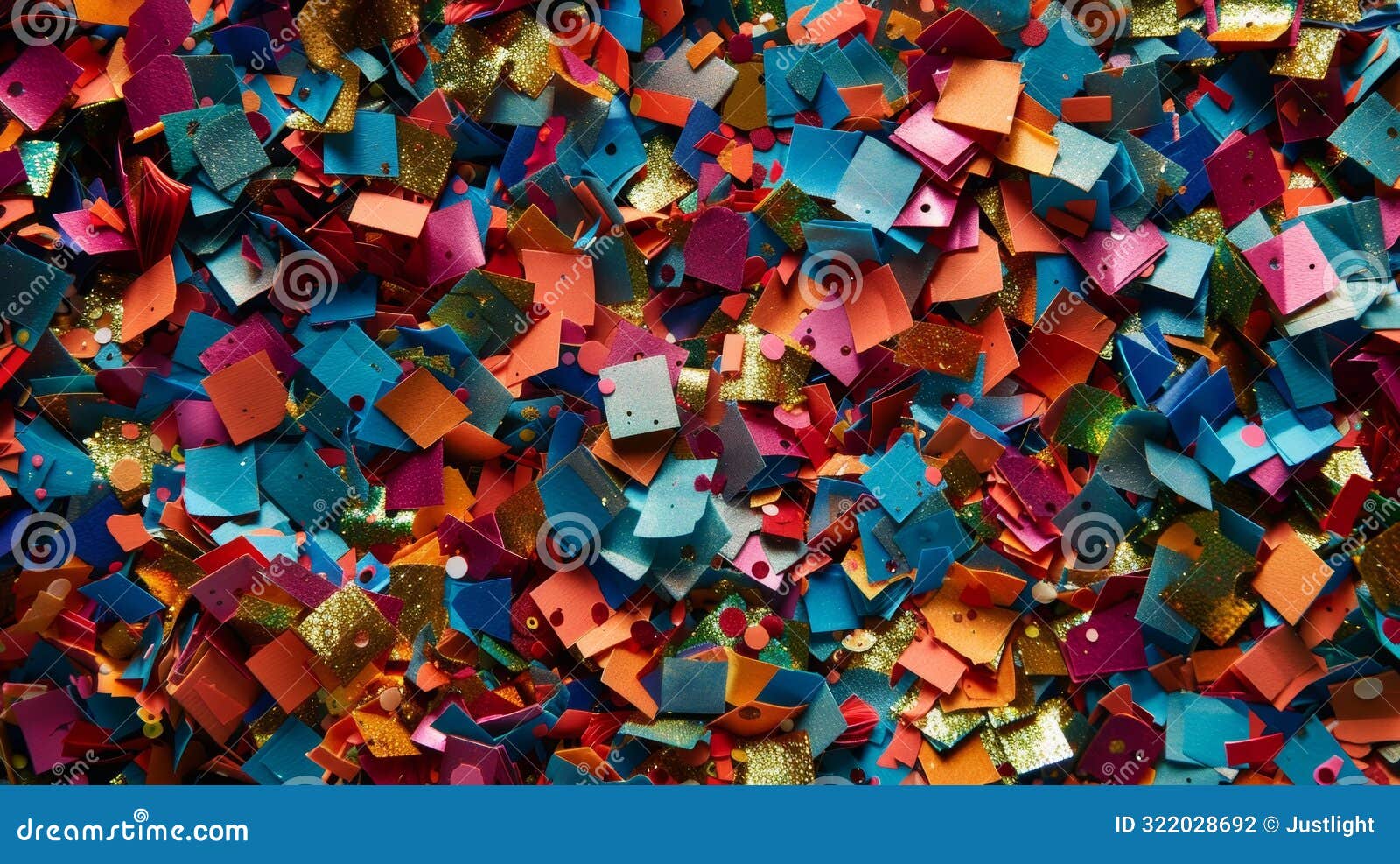 Closeup of Confetti in Various Shapes and Sizes Adding Texture and ...