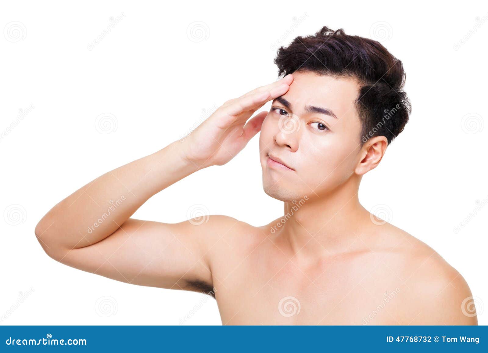 Closeup Confuse Young Man Face Stock Photo - Image of face, isolated ...