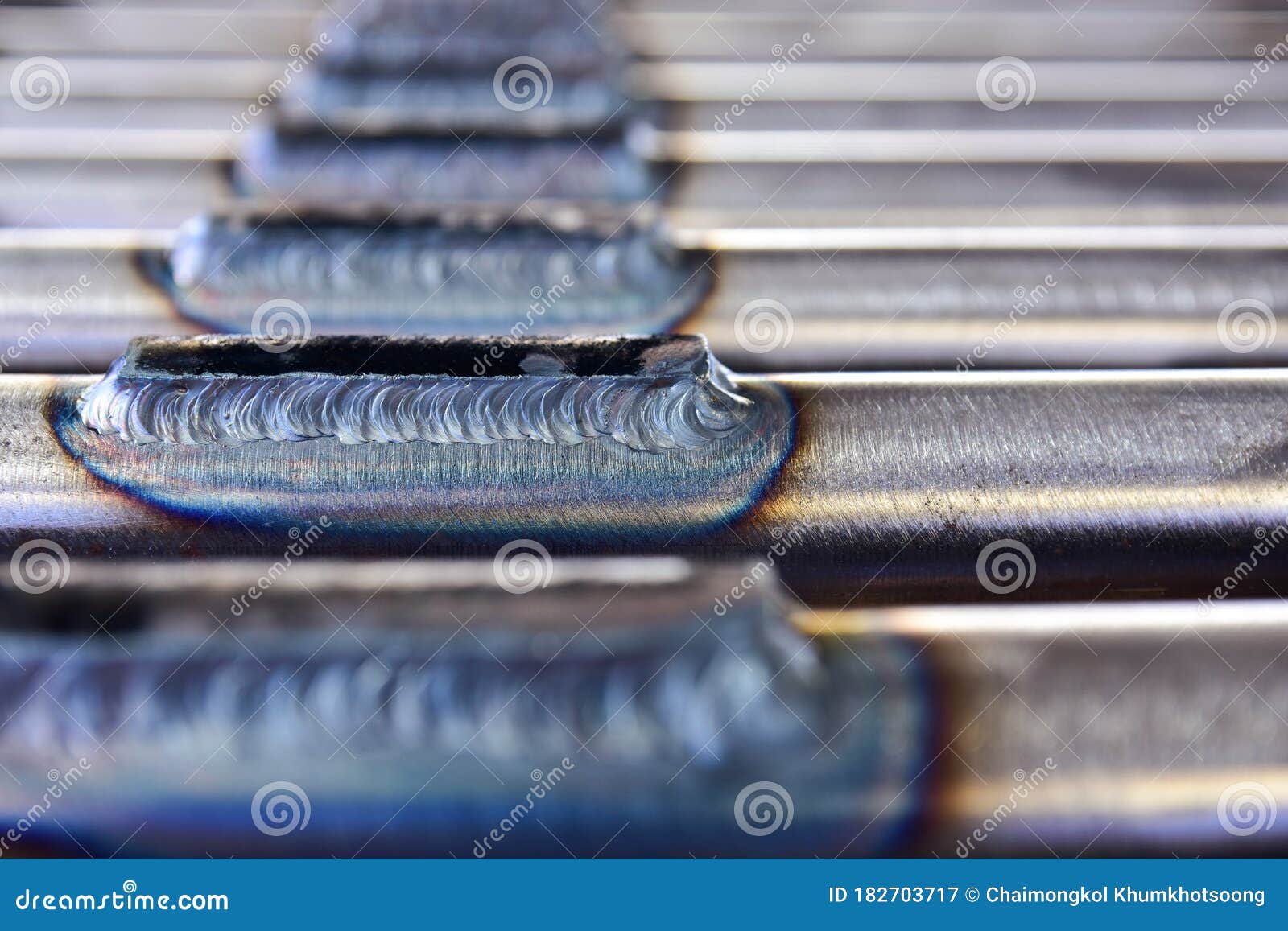 Closeup the Connection between the Plate and the Pipe Welding Stock ...