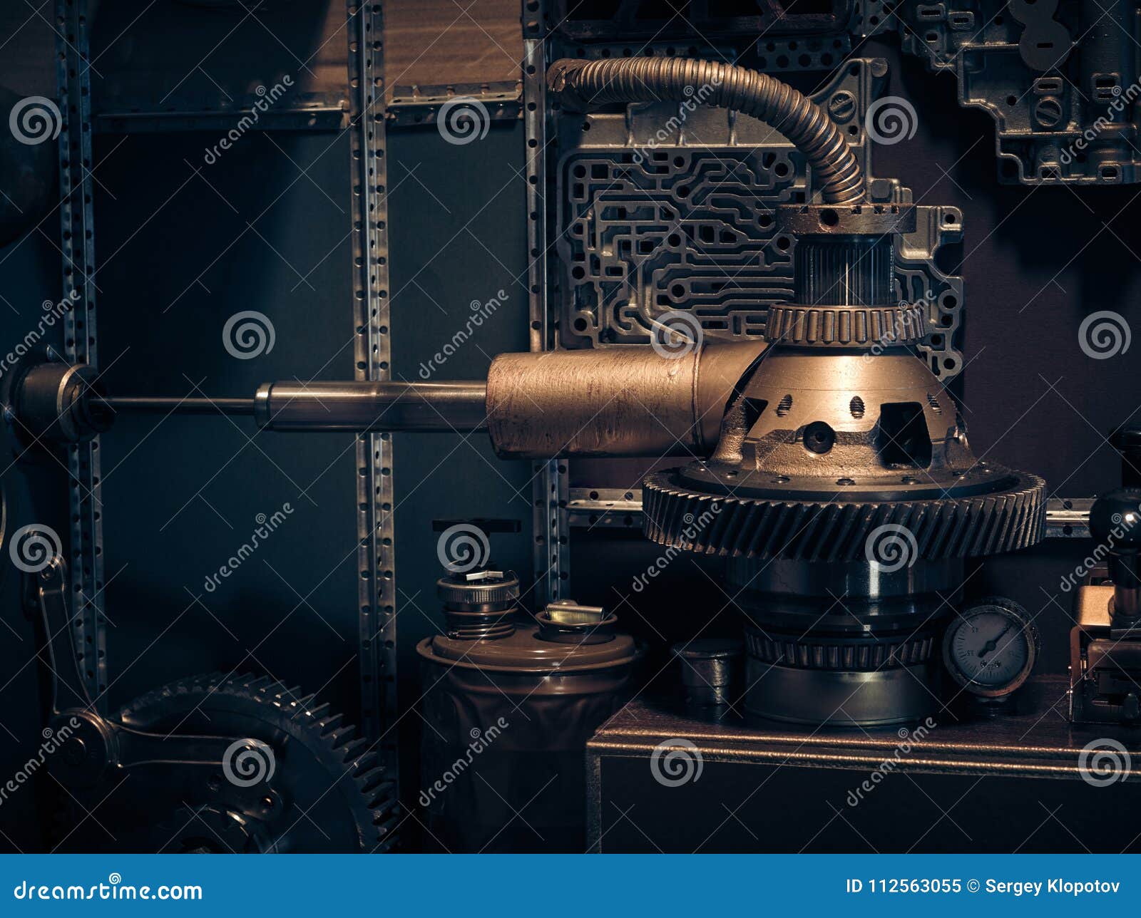 Closeup of Construction Mechanisms in Steampunk. Stock Image - Image of ...