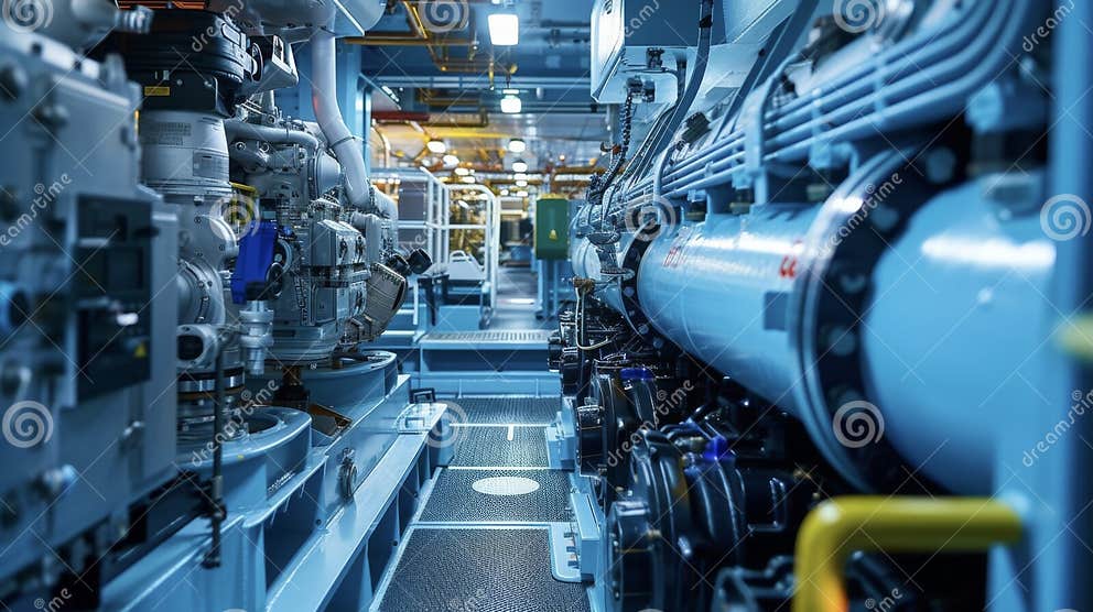 A Closeup of the Container Ships Engine Room Showcases New Technologies ...