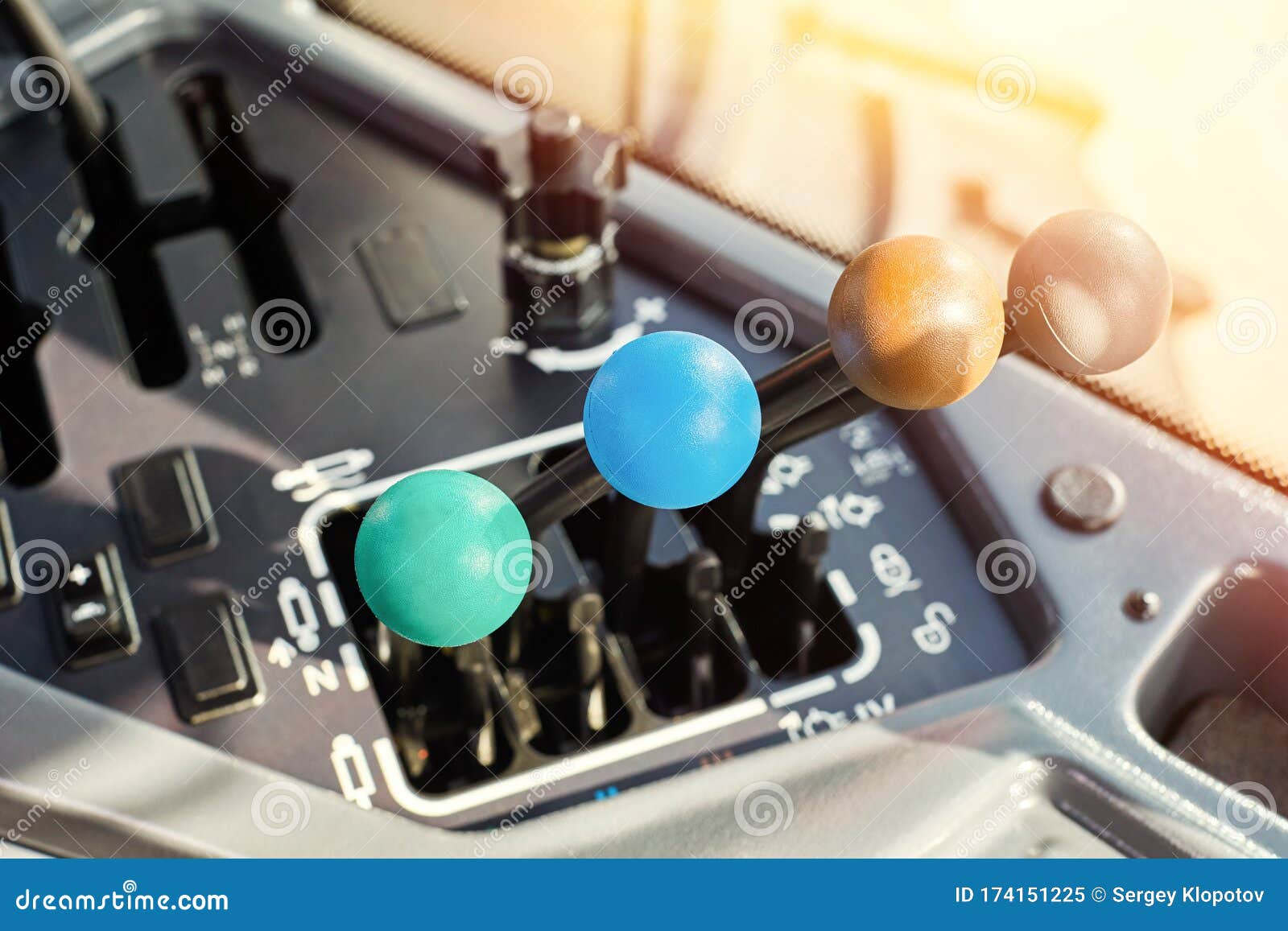 Closeup Control Levers of Agricultural Tractor Stock Image - Image of ...