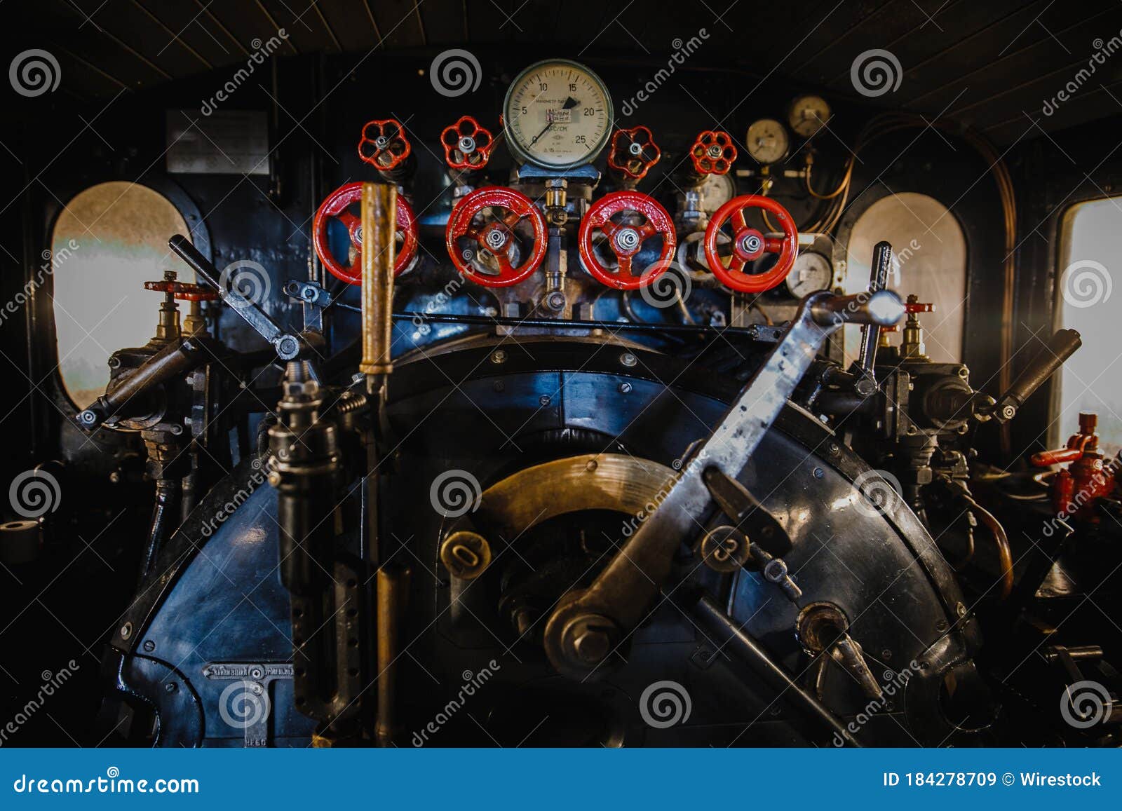 Closeup of a Control Panel of a Historic Locomotive Train Stock Image ...