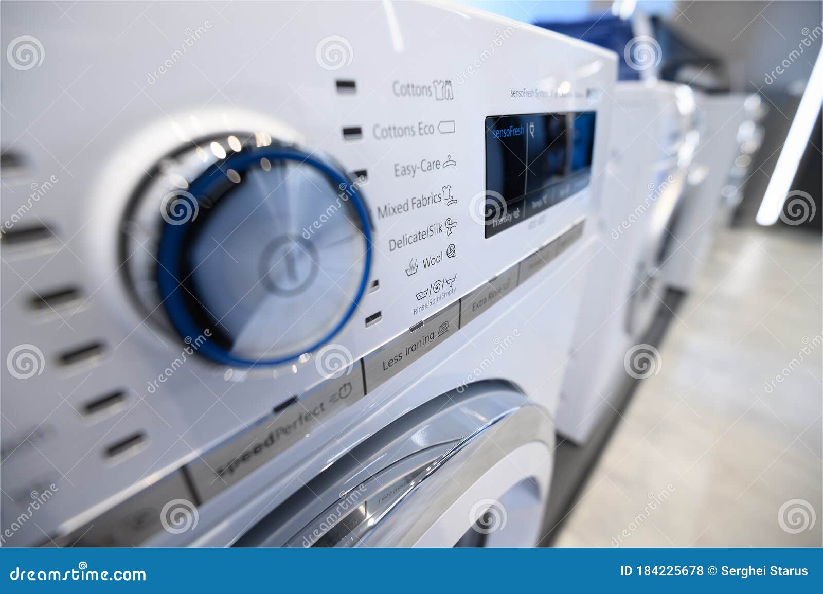 Closeup of a Control Panel of Modern Washing Machine Stock Photo ...