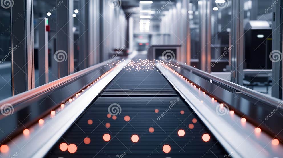 Closeup of a Conveyor System Seamlessly Integrated into a Modular ...