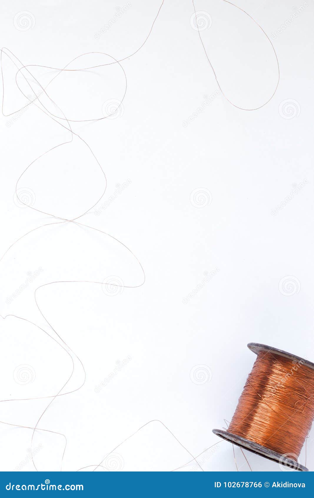 Closeup of Copper Coil Wiring with Focus on One Wire . Stock Photo ...