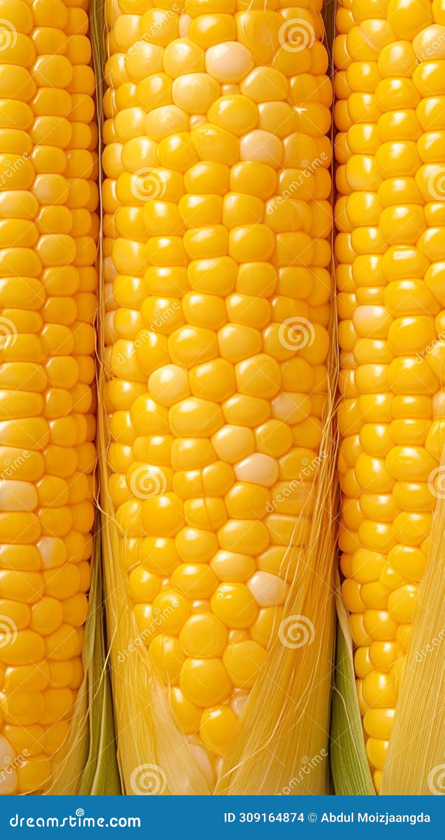Closeup of Corn Kernels in a Row on Fresh Cobs Stock Illustration ...