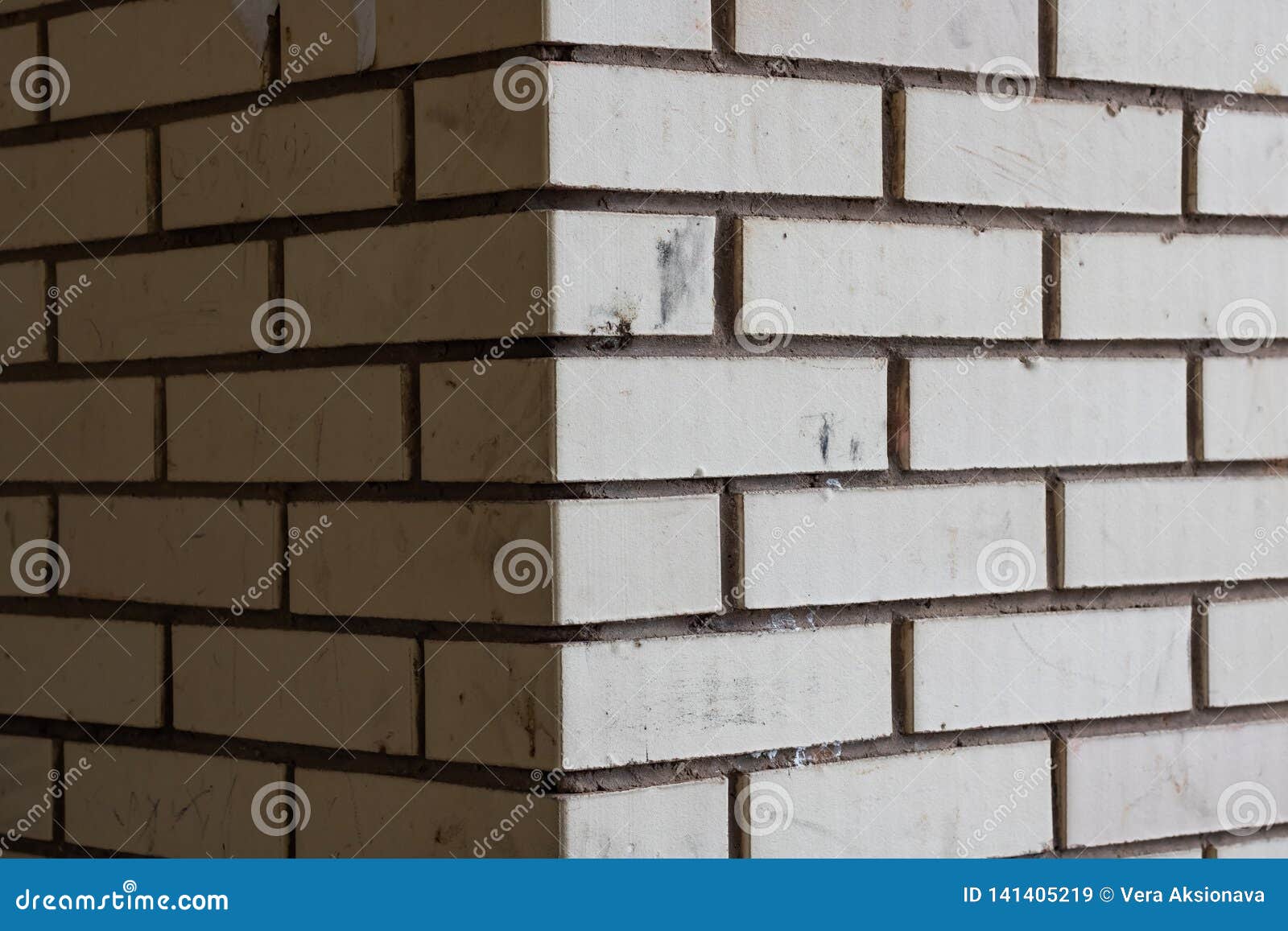Closeup Corner of a Brick Building, Background or Texture Stock Image ...