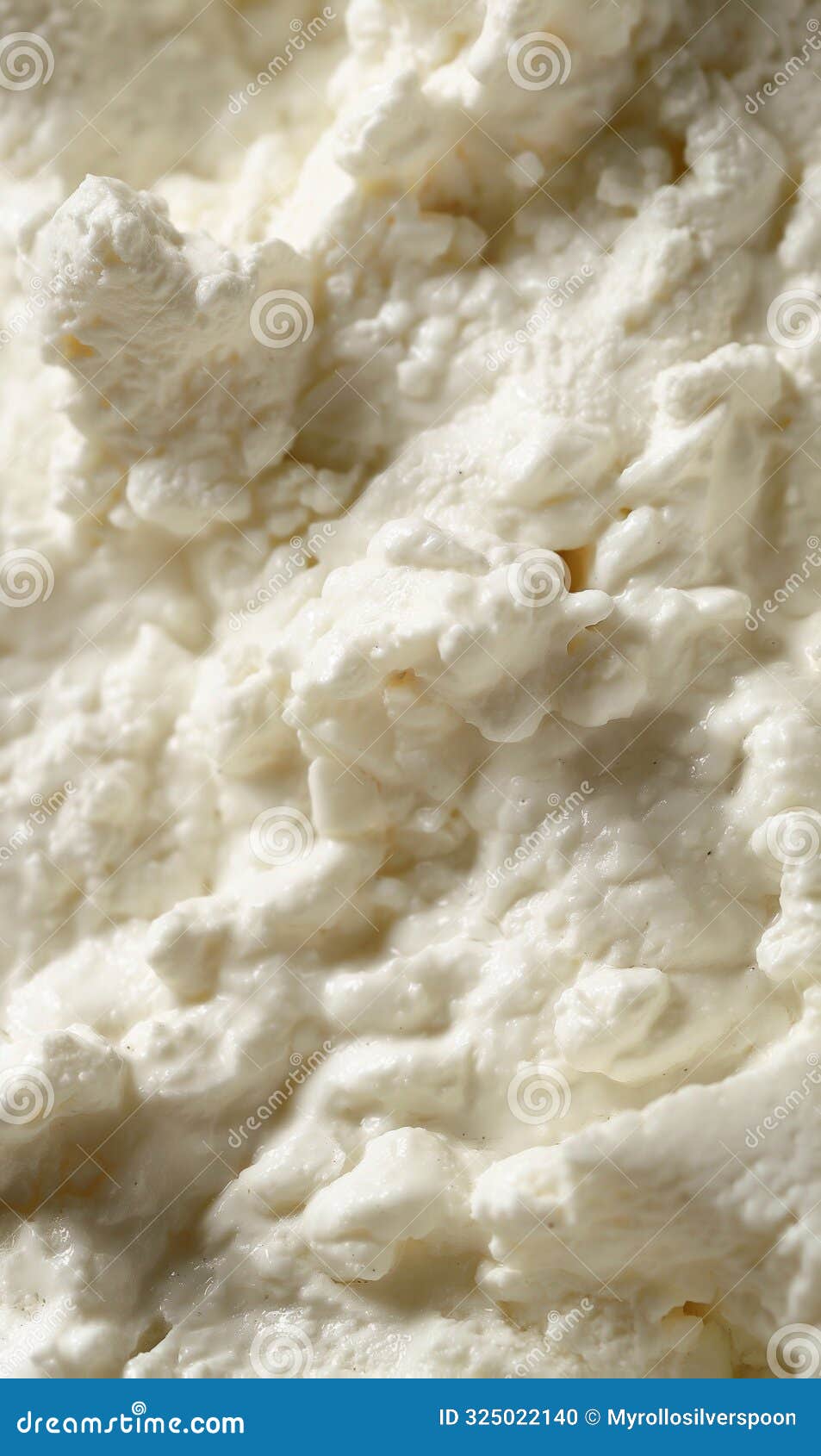 A Closeup of the Cottage Cheese Texture, Showcasing Its Smooth and ...