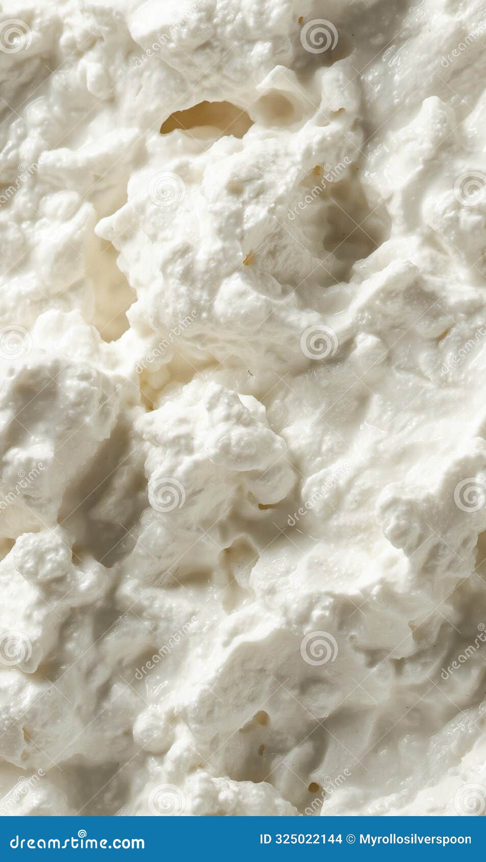 A Closeup of the Cottage Cheese Texture, Showcasing Its Smooth and ...