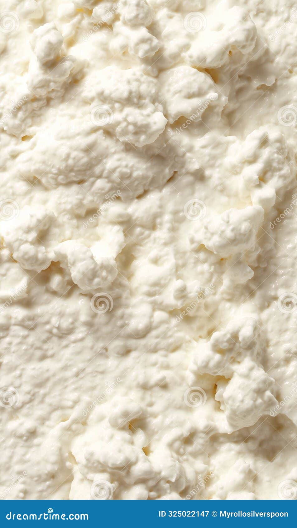 A Closeup of the Cottage Cheese Texture, Showcasing Its Smooth and ...