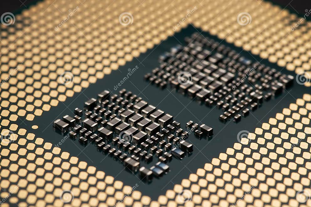 Closeup CPU or Central Processing Unit from Motherboard, Macro Shot ...