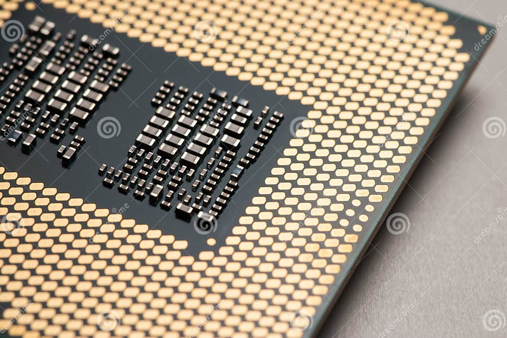 Closeup CPU or Central Processing Unit from Motherboard, Macro Shot ...