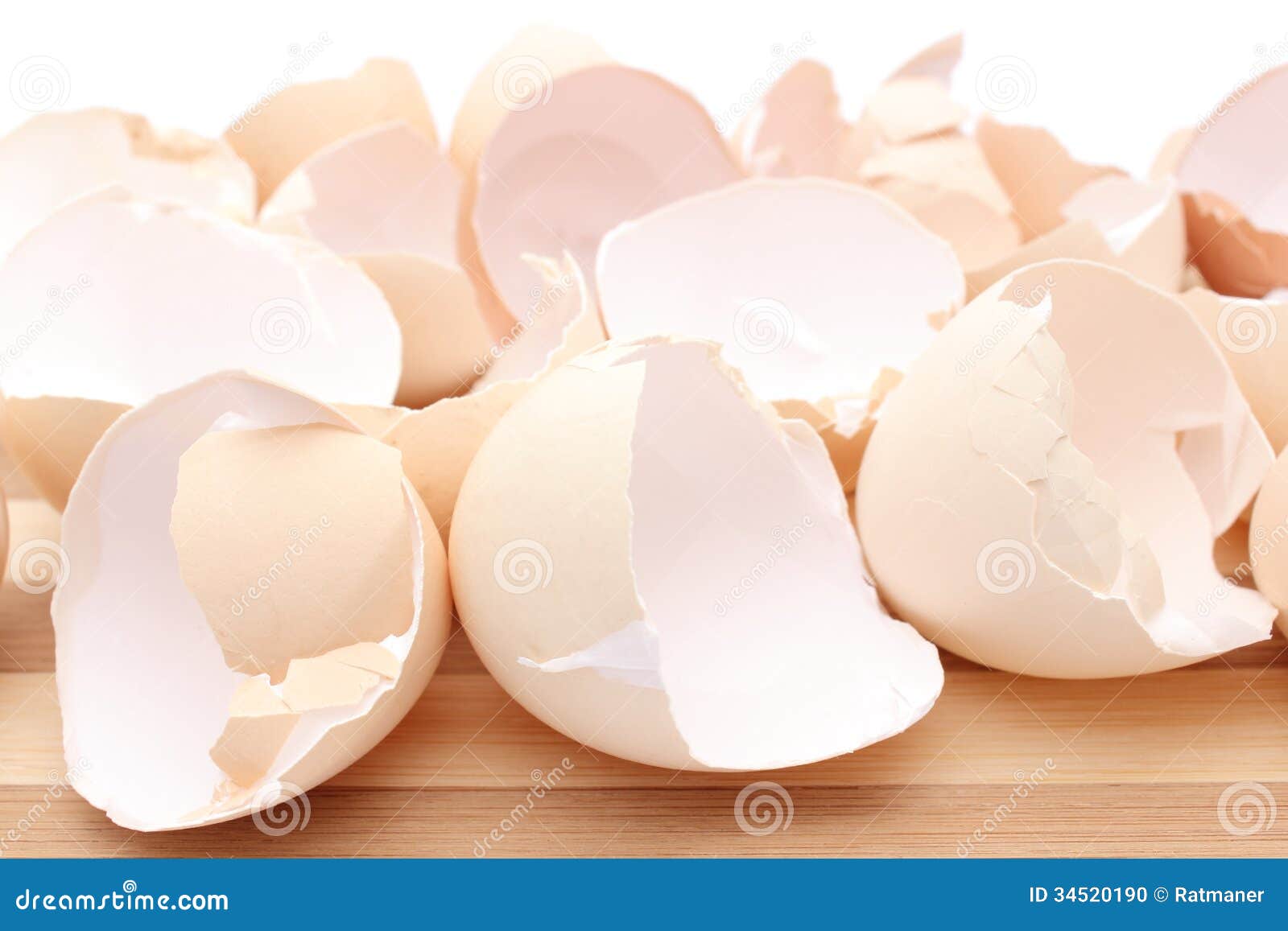 Closeup of Cracked Eggshell on Wooden Background Stock Photo - Image of ...