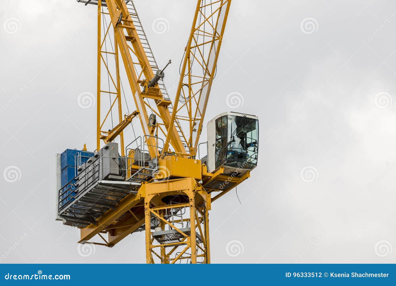 Closeup on crane cabin stock photo. Image of building - 96333512