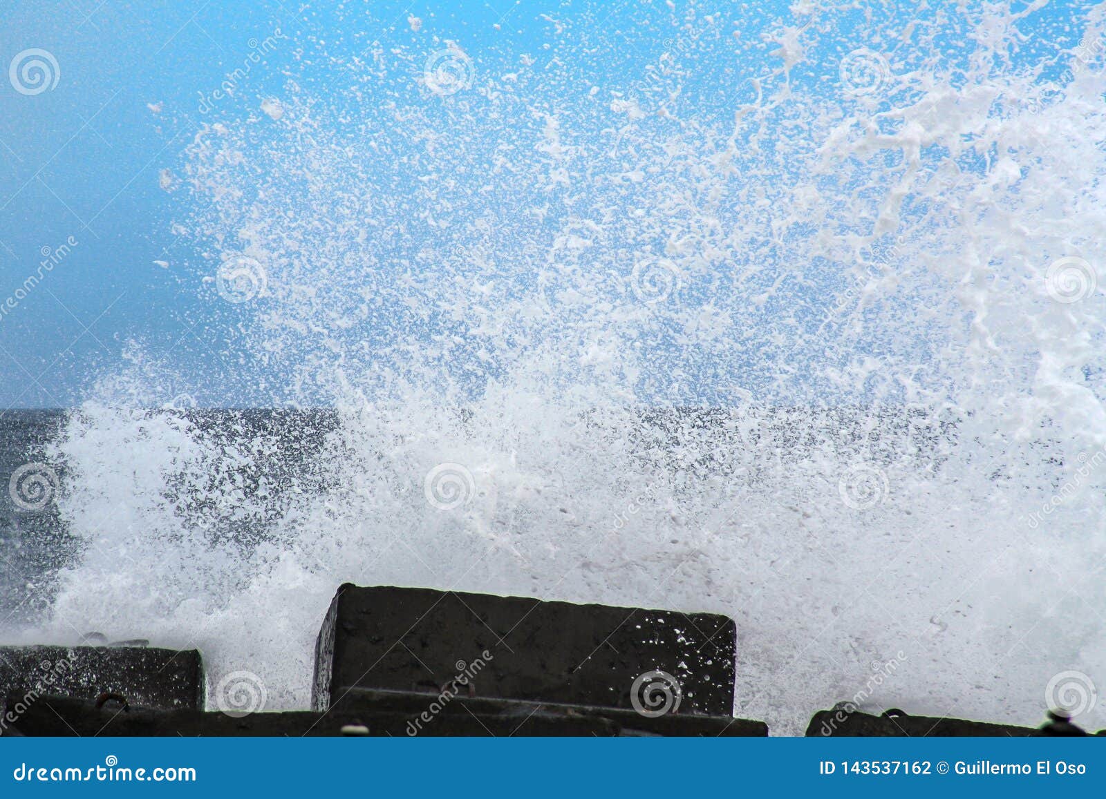 Closeup from Crashing Waves on the Rock Coast Stock Photo - Image of ...