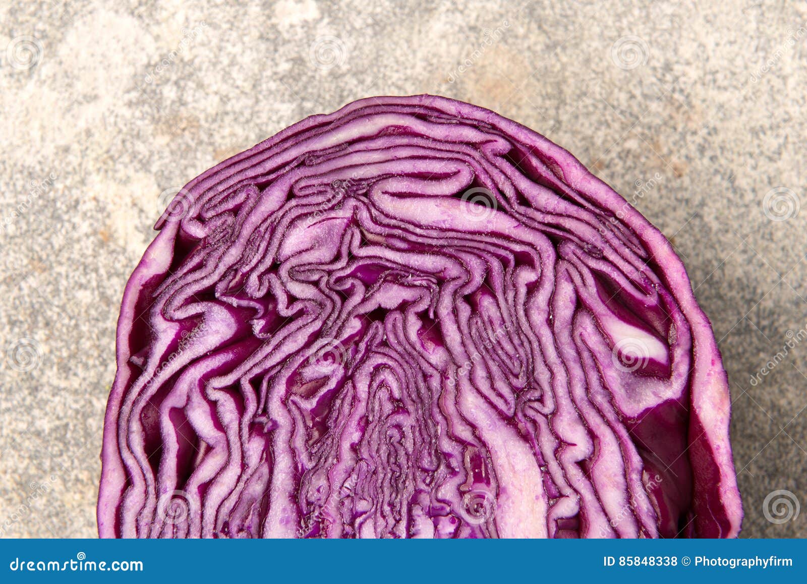 Closeup of Cross Section of a Red Cabbage Stock Photo - Image of ...