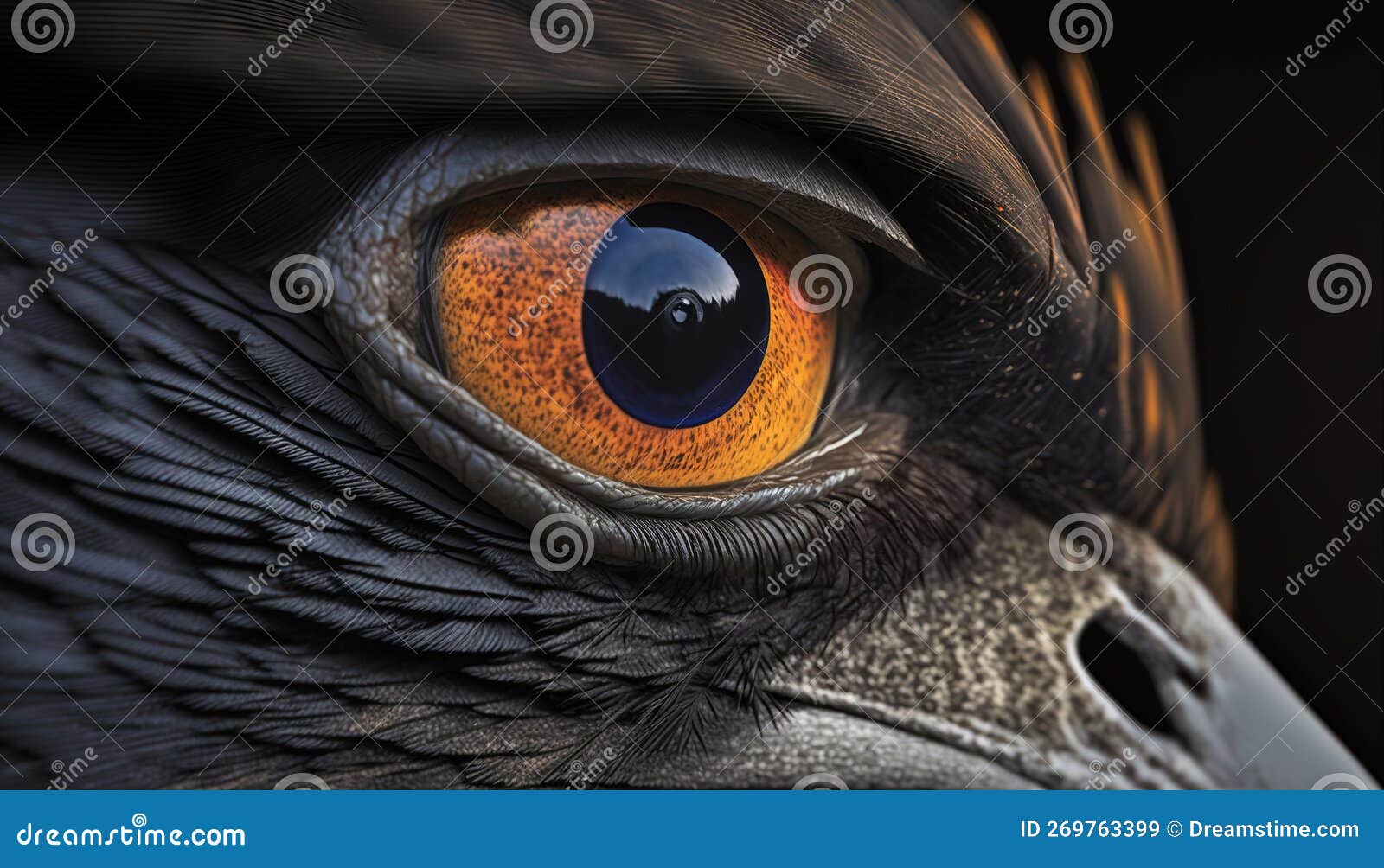 Closeup of Crow Eye. Macro of Bird Eye Stock Illustration ...