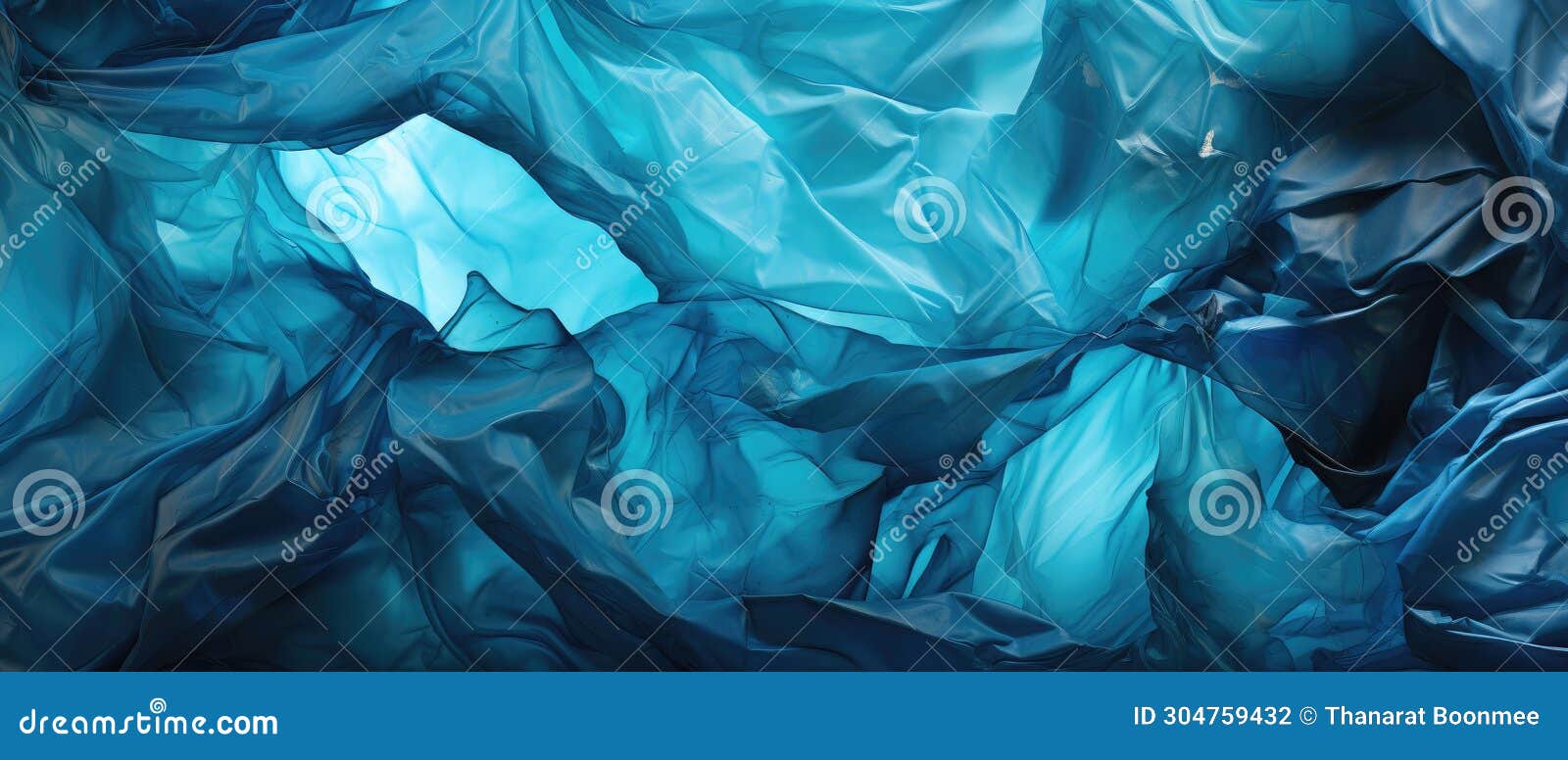 Closeup of Crumpled Blue Garbage Bag Texture Plastic Background, Ai ...