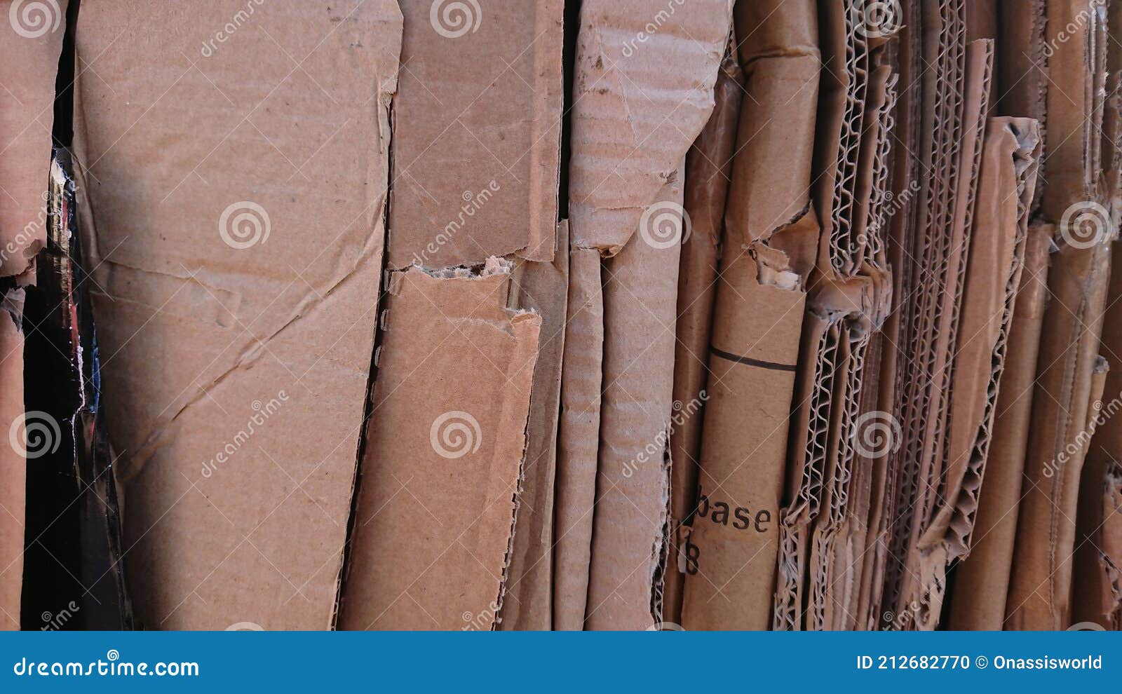 Closeup of Crushed Brown Cardboard Boxes Stock Photo - Image of closeup ...