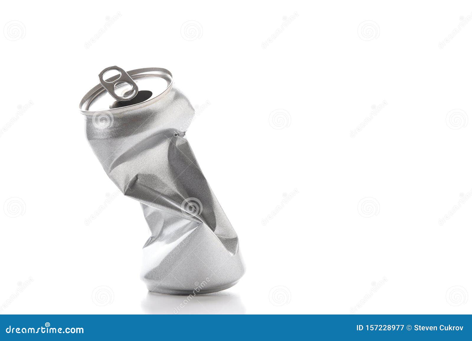 Closeup of a Crushed Empty Beverage Can with No Label Stock Image ...