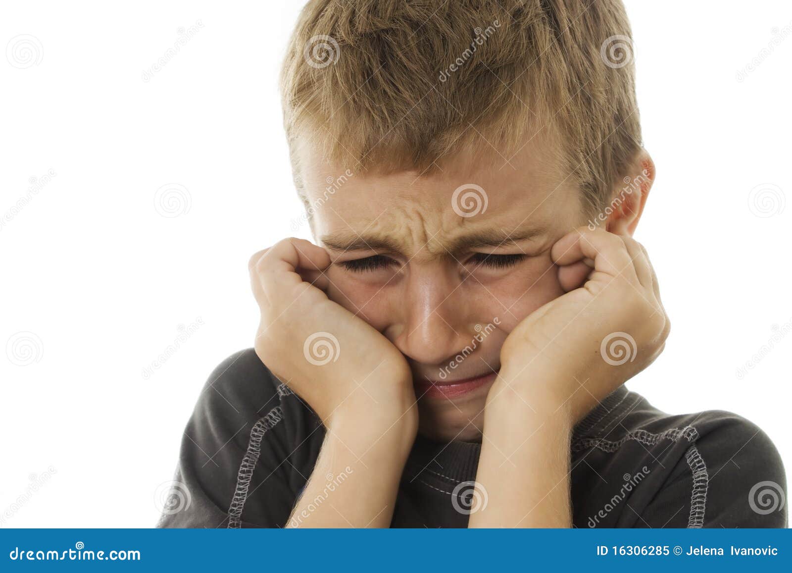 Closeup of a crying boy stock image. Image of beautiful - 16306285