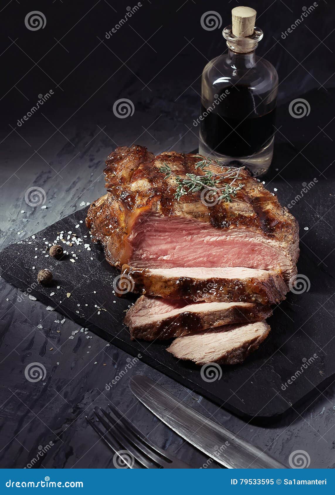 Closeup of Cut Medium Rare Roast Beef Steak Stock Image - Image of ...