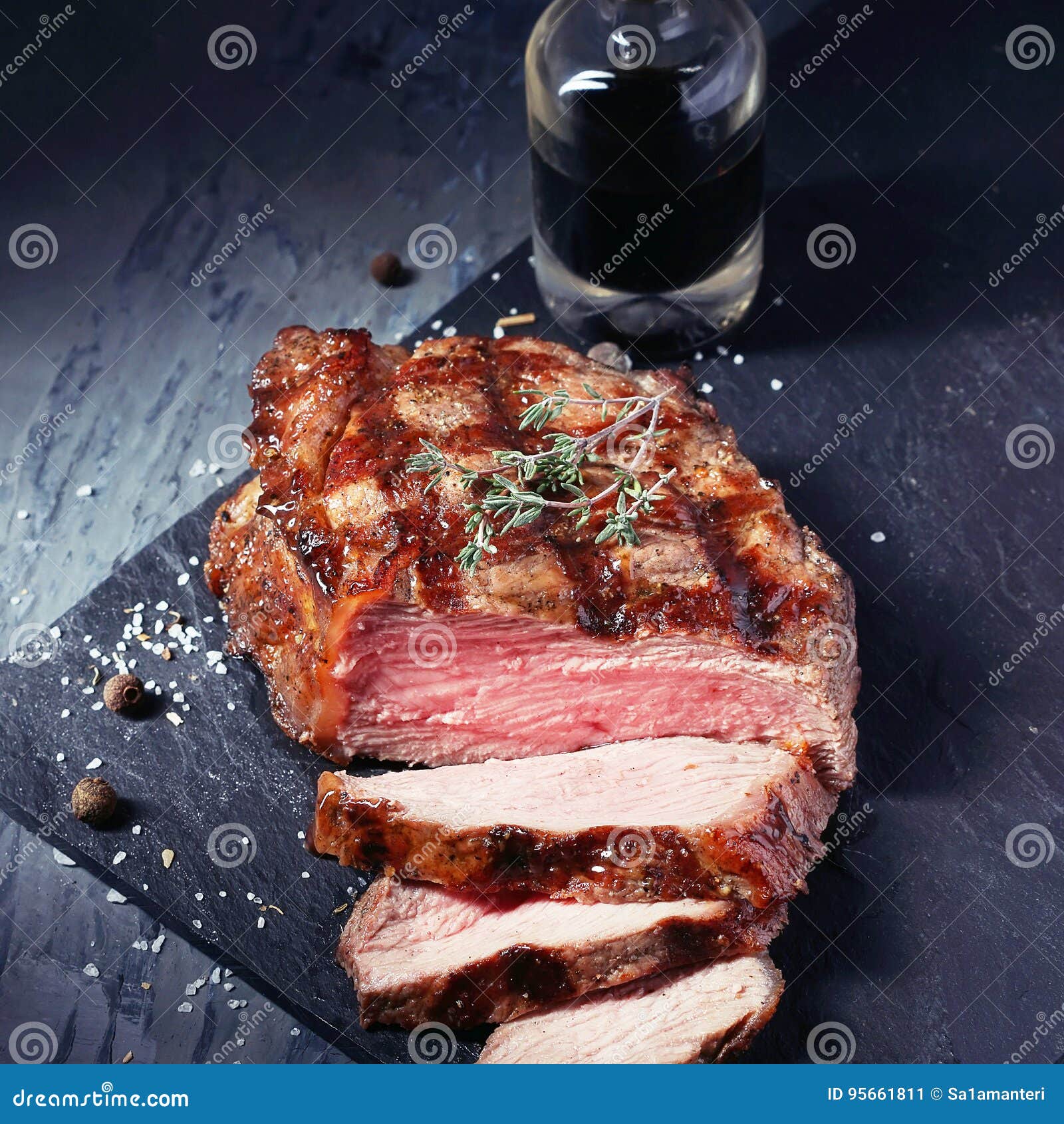 Closeup of Cut Medium Rare Roast Beef Steak Stock Image - Image of ...