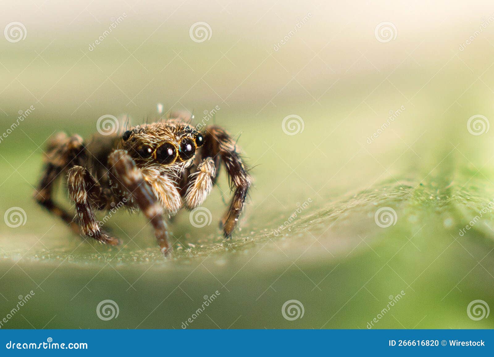 Closeup of a Cute Female Jumping Spider Stock Photo - Image of detail ...