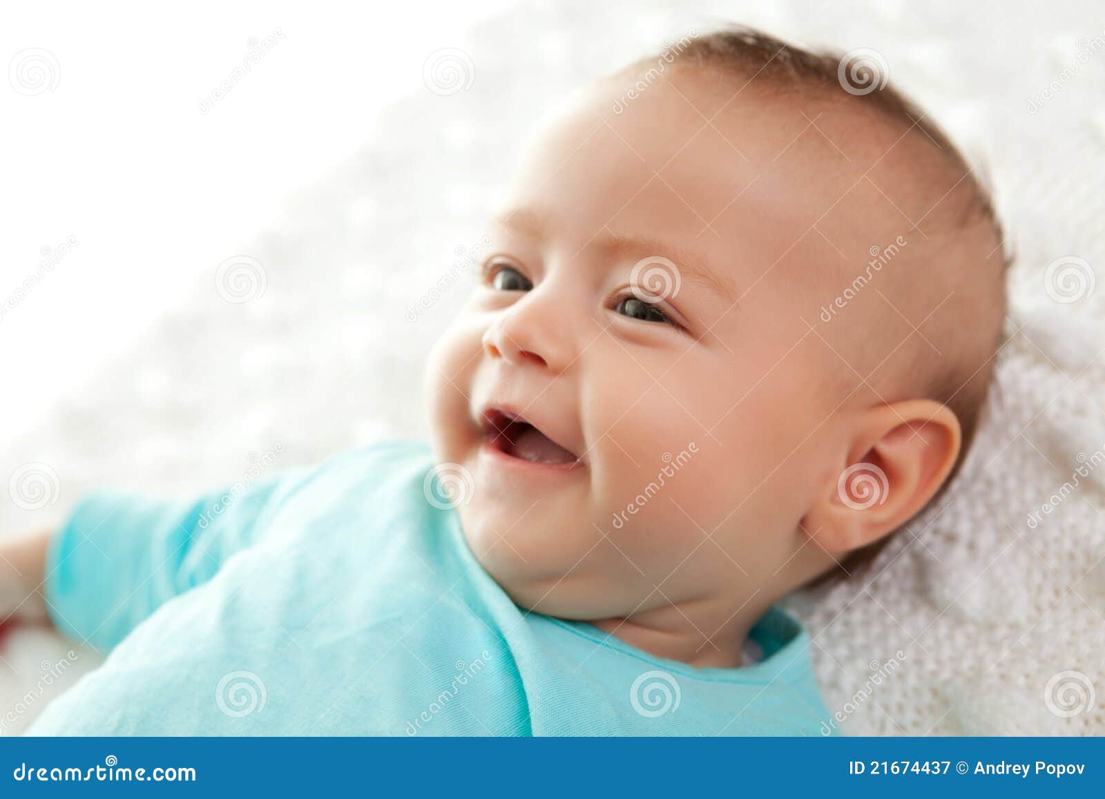 Closeup of a Cute Little Baby Smiling Stock Image - Image of girl ...