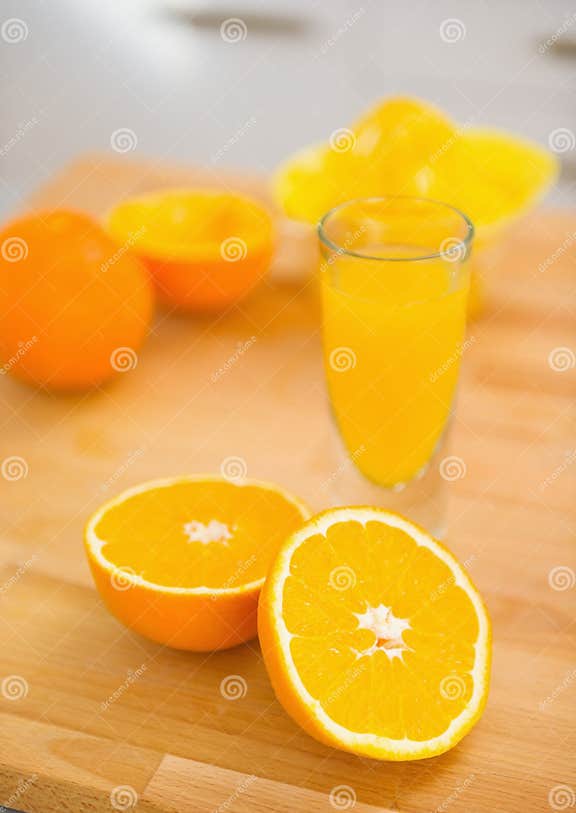 Closeup on Cutted Orange on Cutting Board Stock Image - Image of home ...