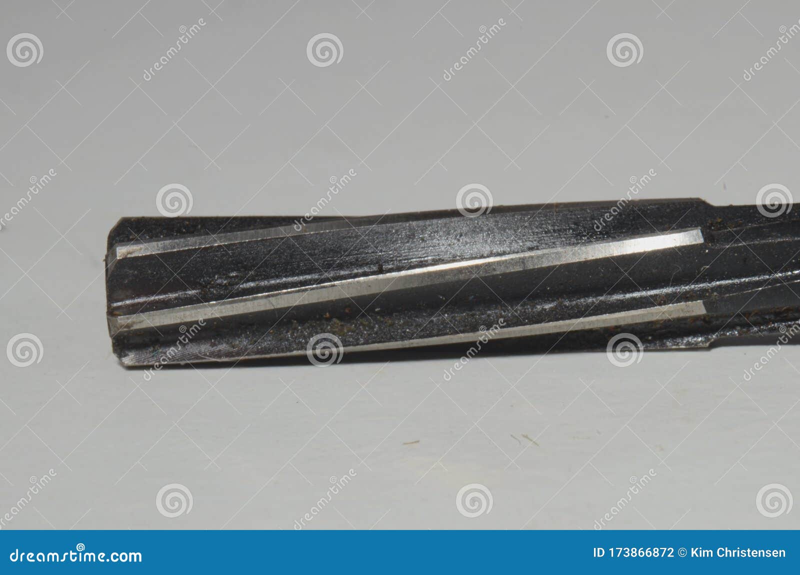 Closeup on the Cutting Edges of a Cylindrical Reamer Tool Stock Photo ...