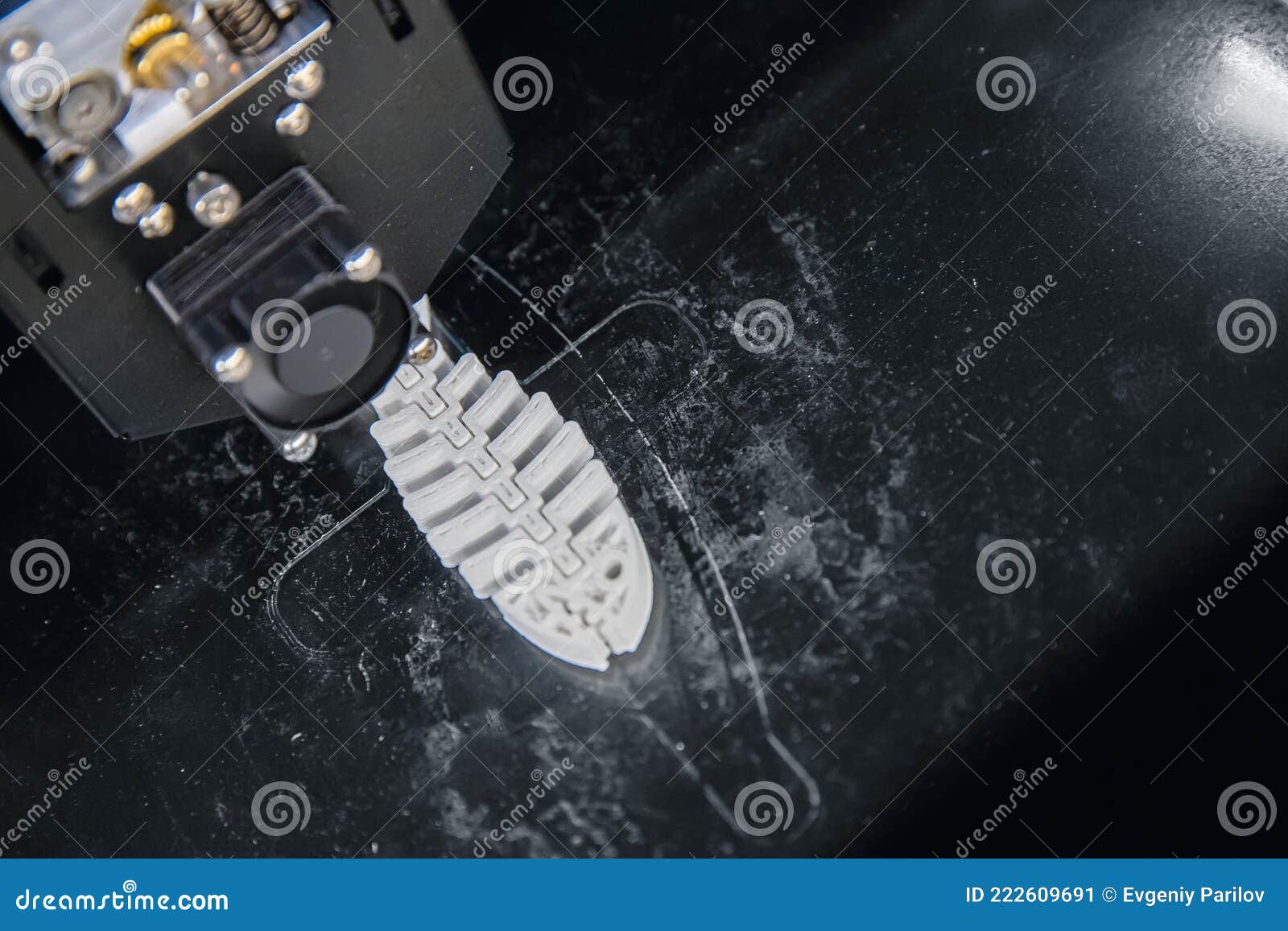 Closeup 3D Printer Mechanism Working Element Design of Device during ...