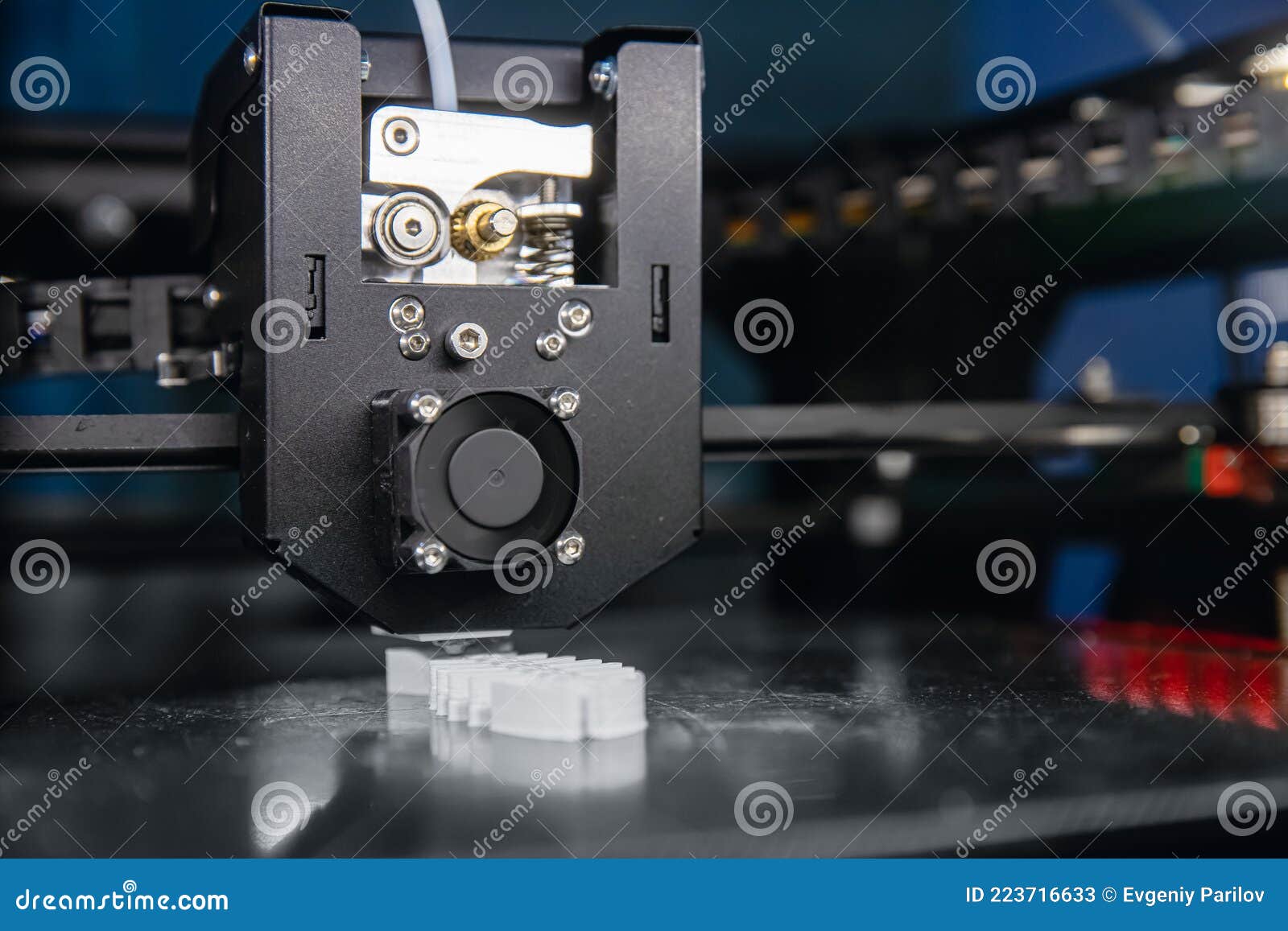Closeup 3D Printer Mechanism Working Element Design of Device during ...