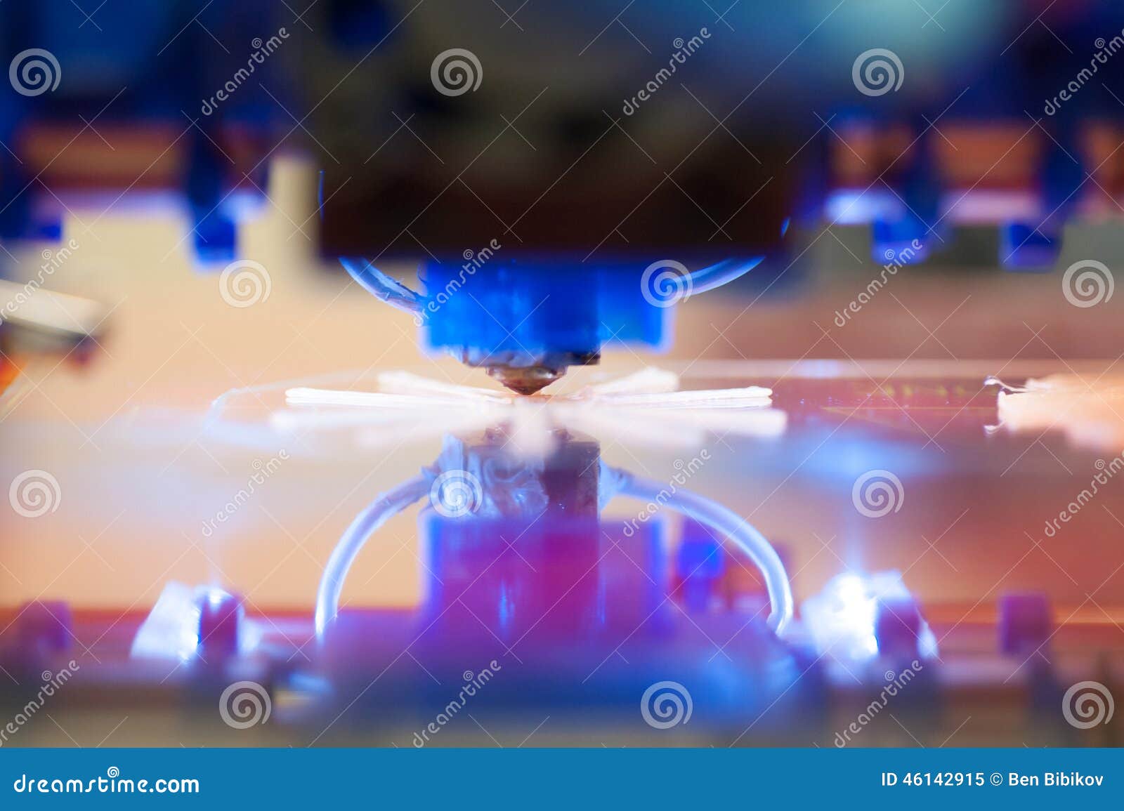 Closeup of 3D Printer Printing Stock Image - Image of making, plastic ...