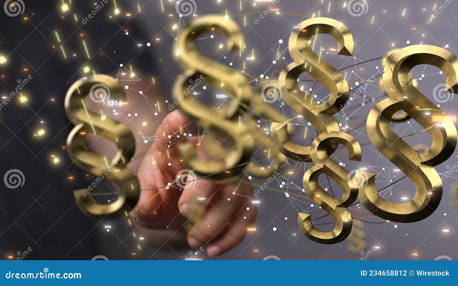 Closeup of 3D Rendered Paragraph Section Sign Hovering in the Human ...