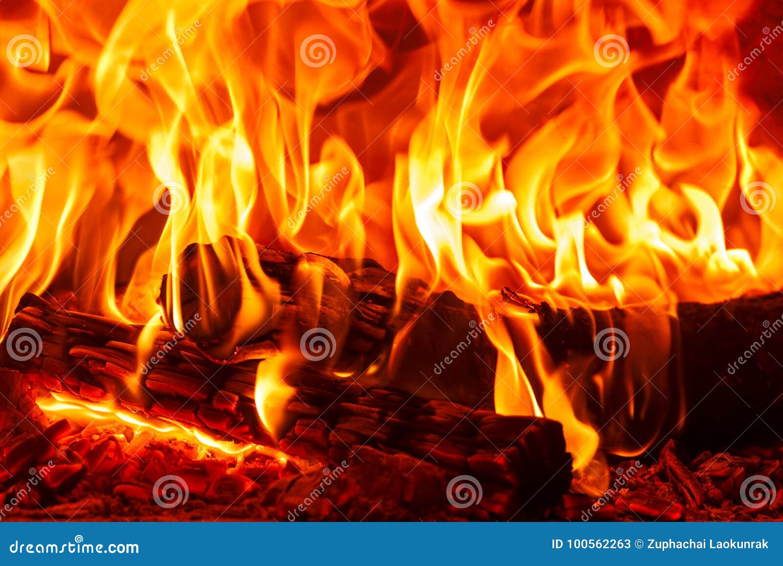 Closeup Dancing Burning Firewood in the Fireplace, Fire and Flames ...