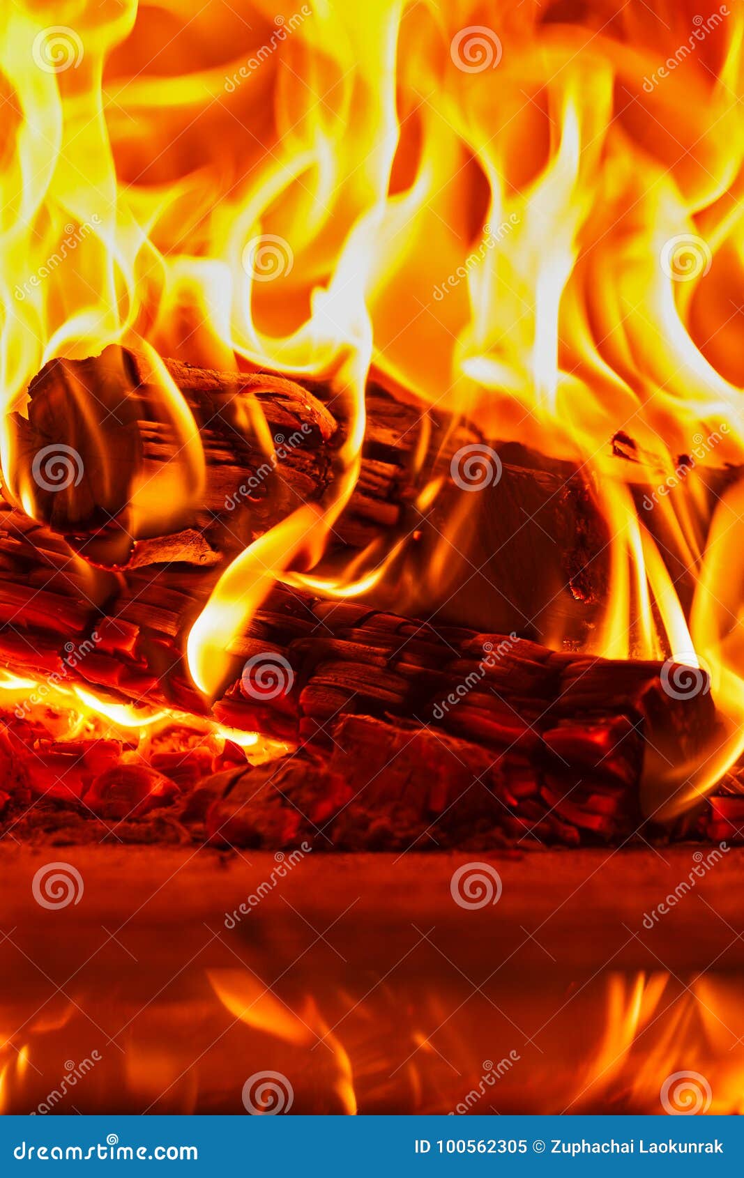 Closeup Dancing Burning Firewood in the Fireplace, Fire and Flames ...