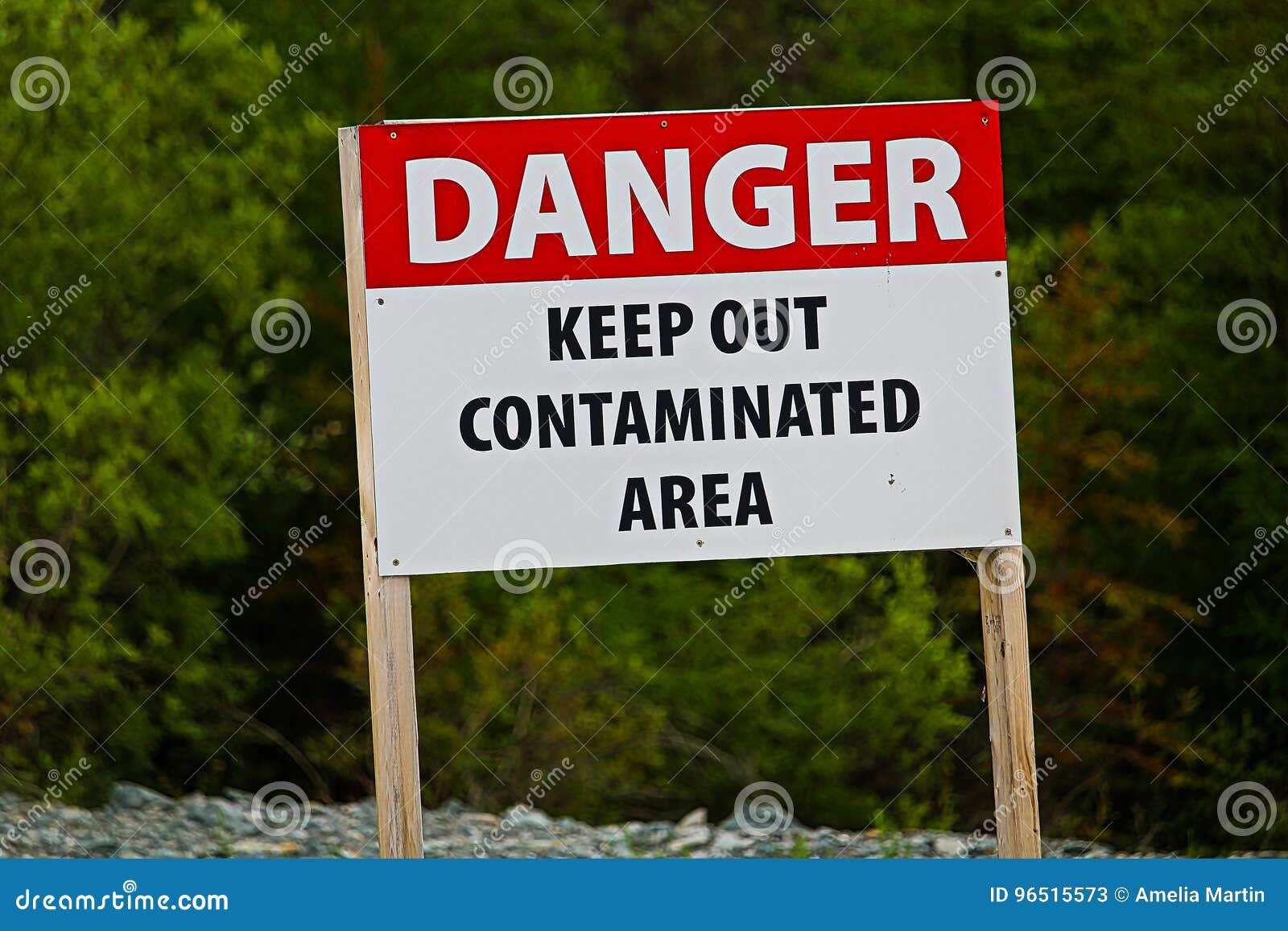 Closeup of a Danger Keep Out of Contaminated Area Sign Stock Image ...