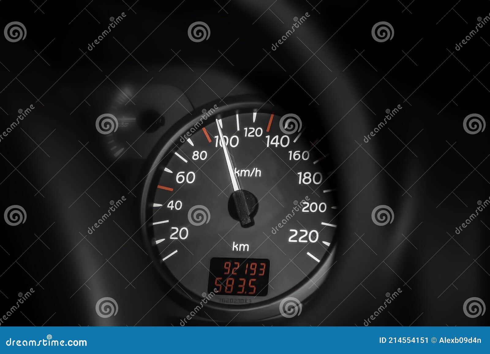 Closeup Dashboard of Mileage Car Stock Image - Image of chrome, gauge ...