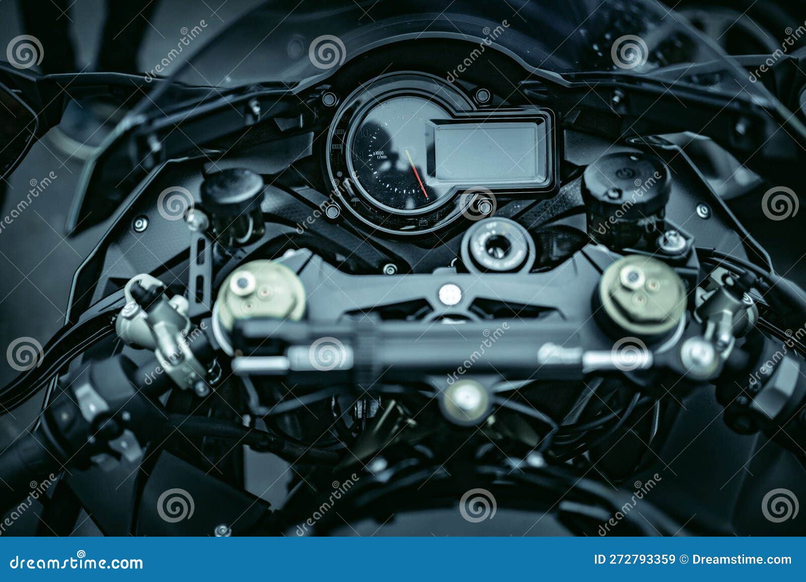 Closeup of the Dashboard and Speedometer of a Modern Motorcycle Stock ...