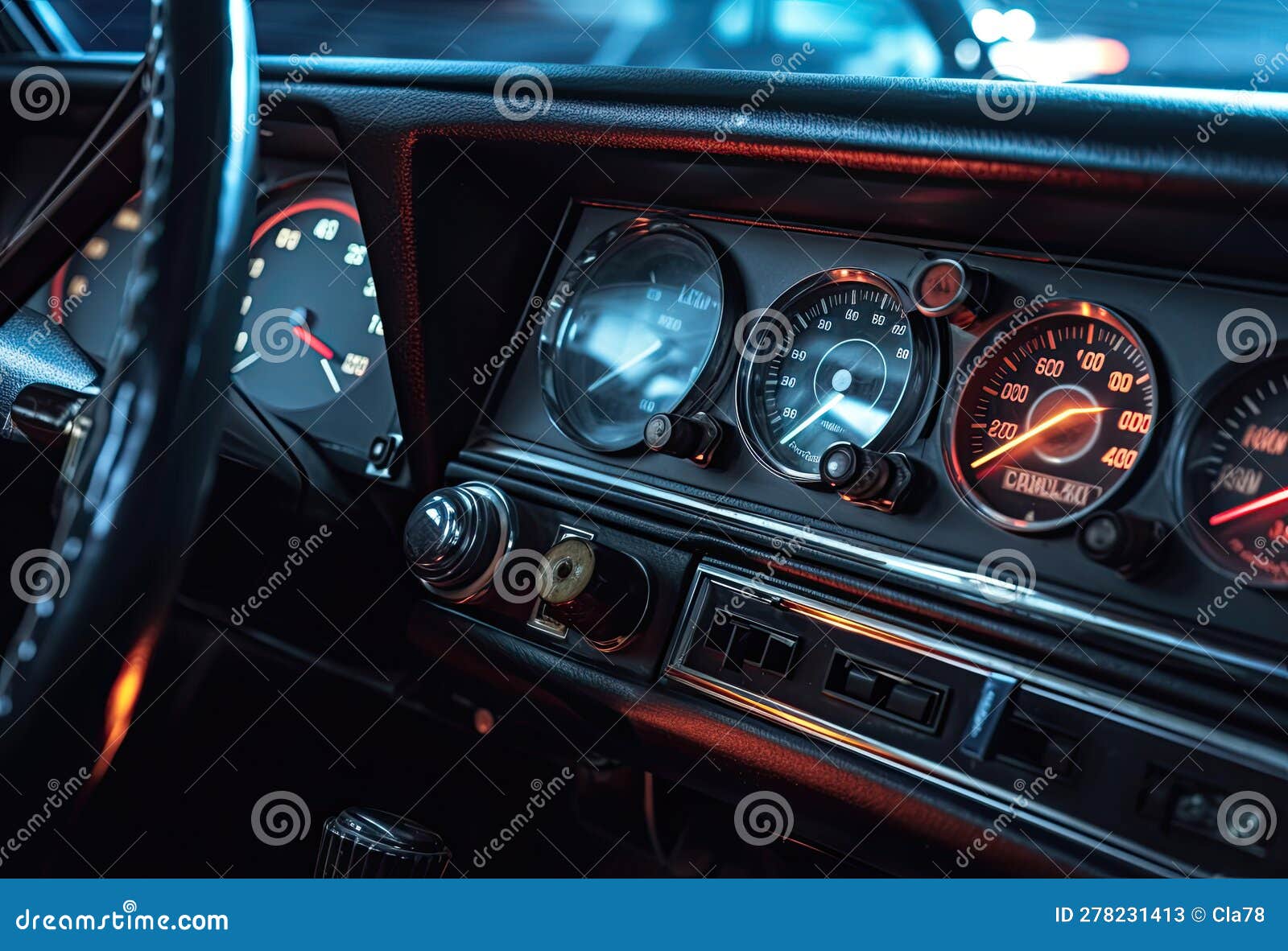 Vintage Car Dashboard Royalty-Free Stock Photo | CartoonDealer.com ...