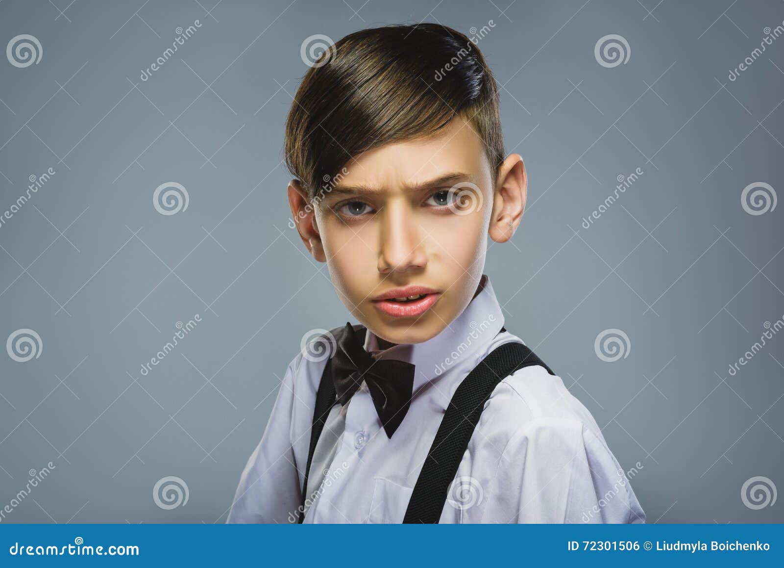 Closeup Defiant Boy with Worried Stressed Face Expression Stock Photo ...