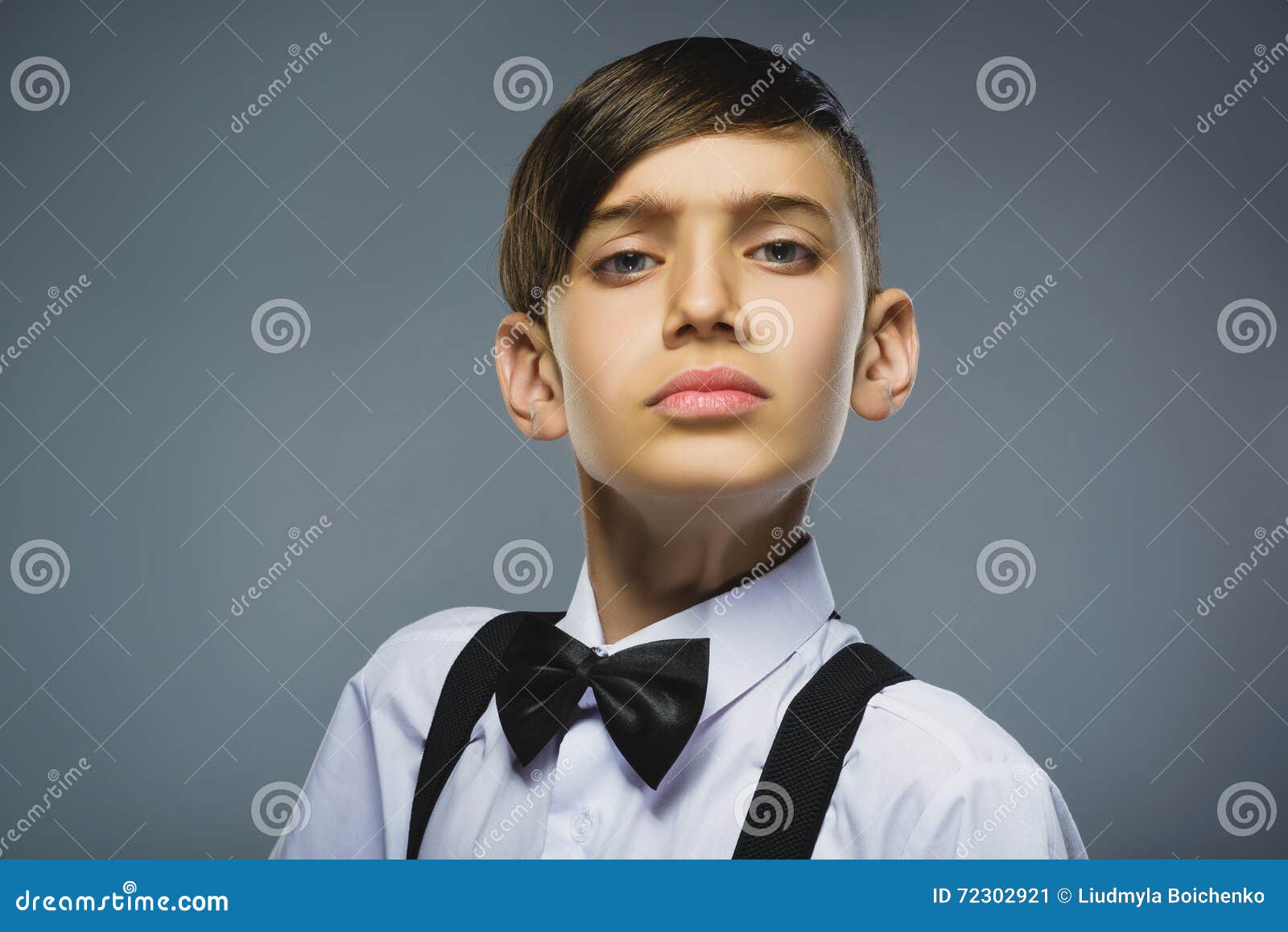 Closeup Defiant Boy with Worried Stressed Face Expression Stock Image ...