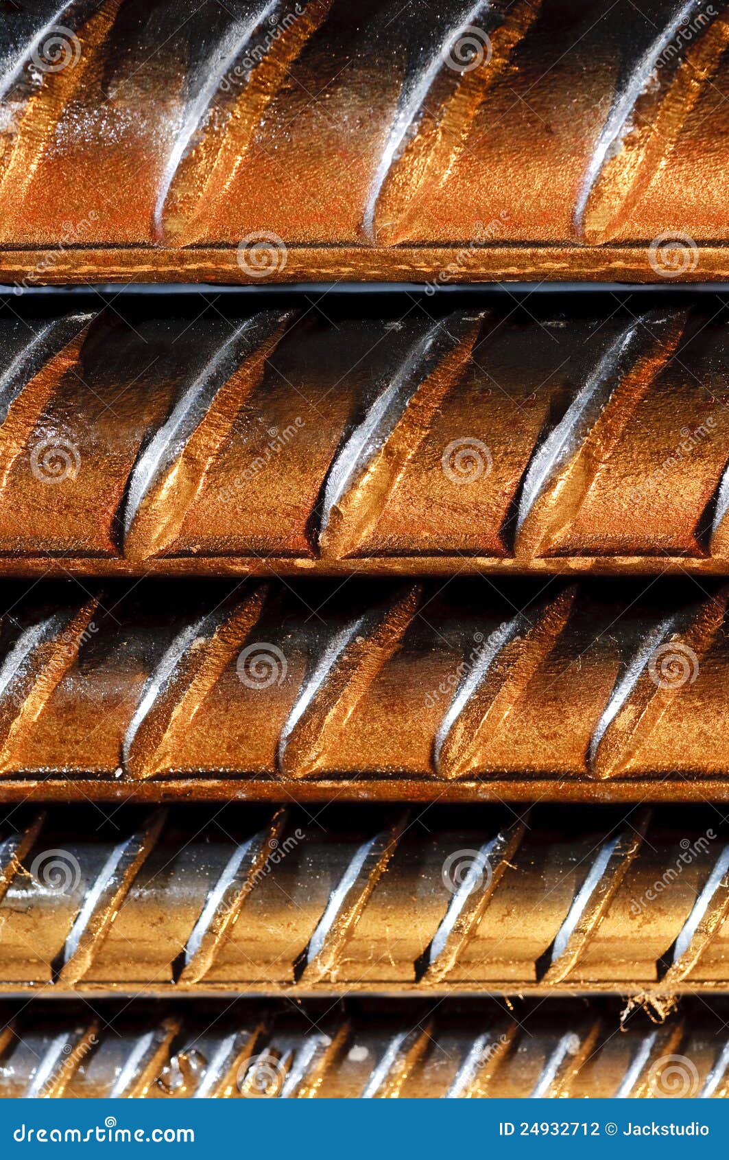 Closeup of the Deformed Steel Bars Stock Photo - Image of metal ...