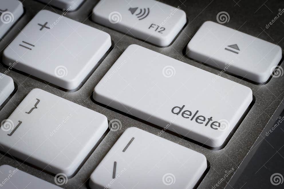 Closeup of Delete Key in a Keyboard. Stock Image - Image of interface ...